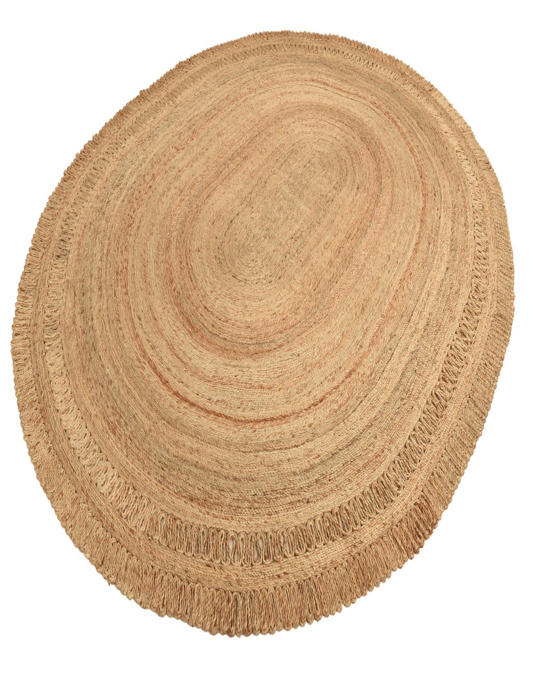 Natural 7' 10 x 10' Hand Braided Jute Oval Rug | Rugs.com