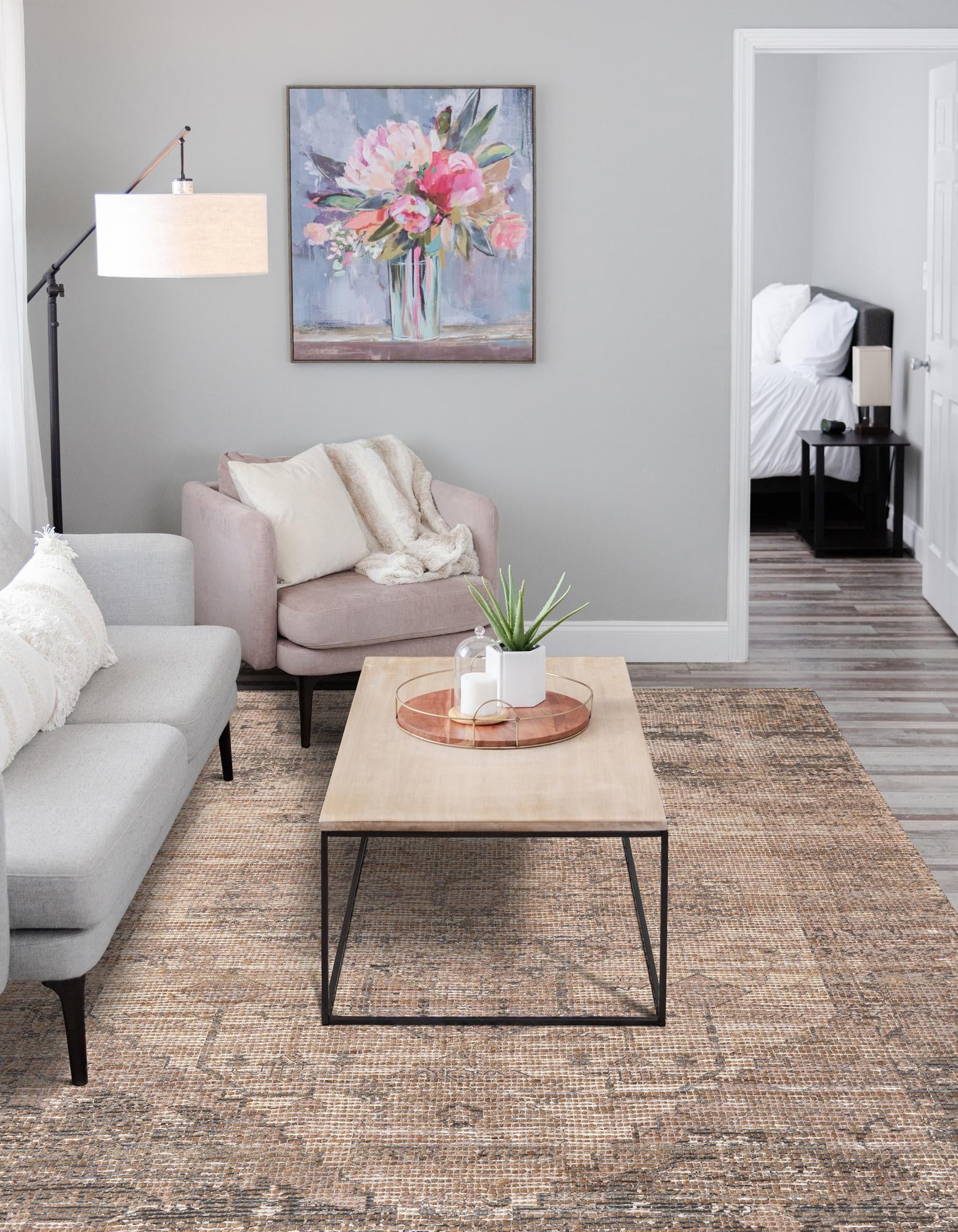 Natural 7' 10 x 10' Hand Woven Chenille Jute Rug | Rugs.com