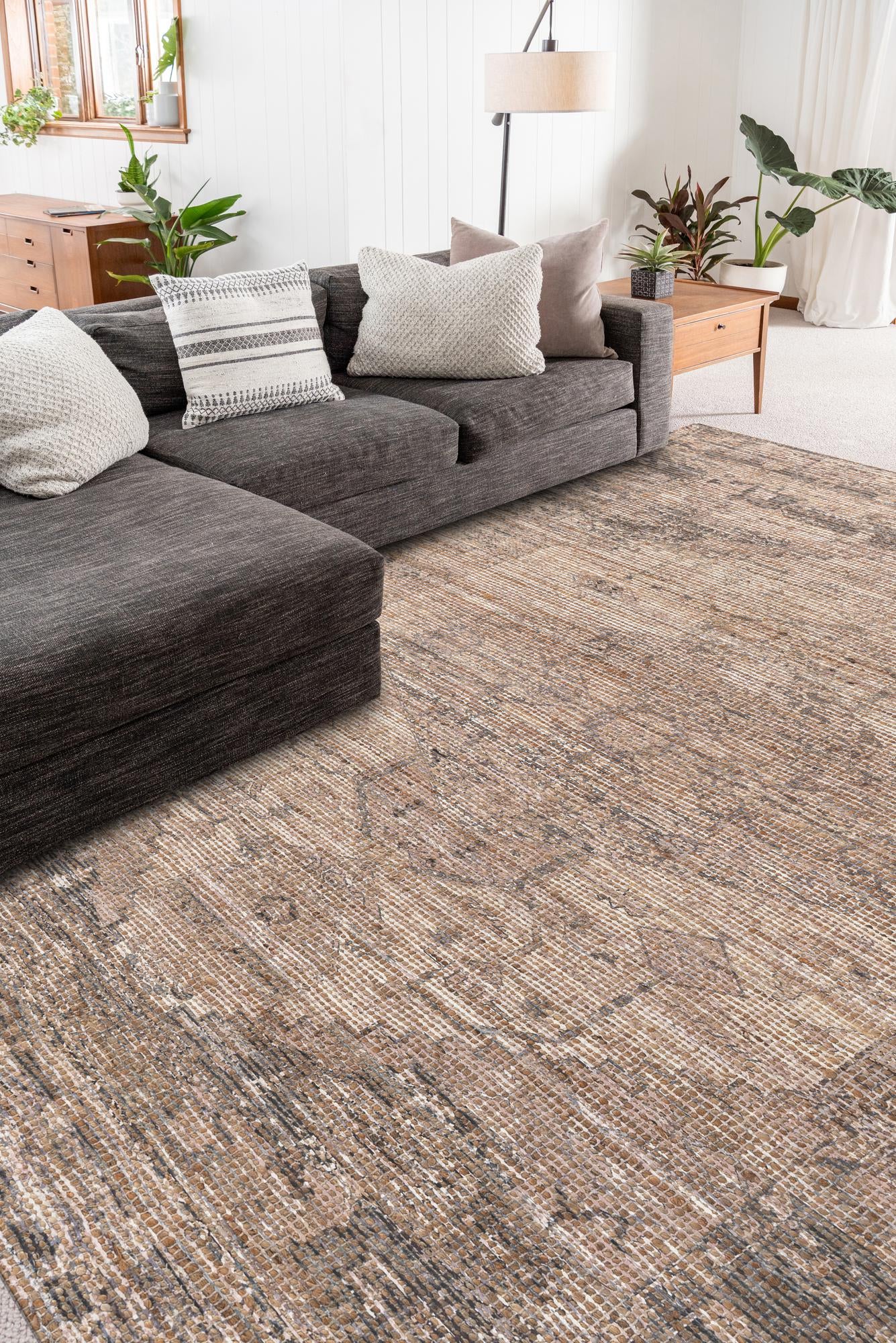 Natural 9' x 12' Hand Woven Chenille Jute Rug | Rugs.com