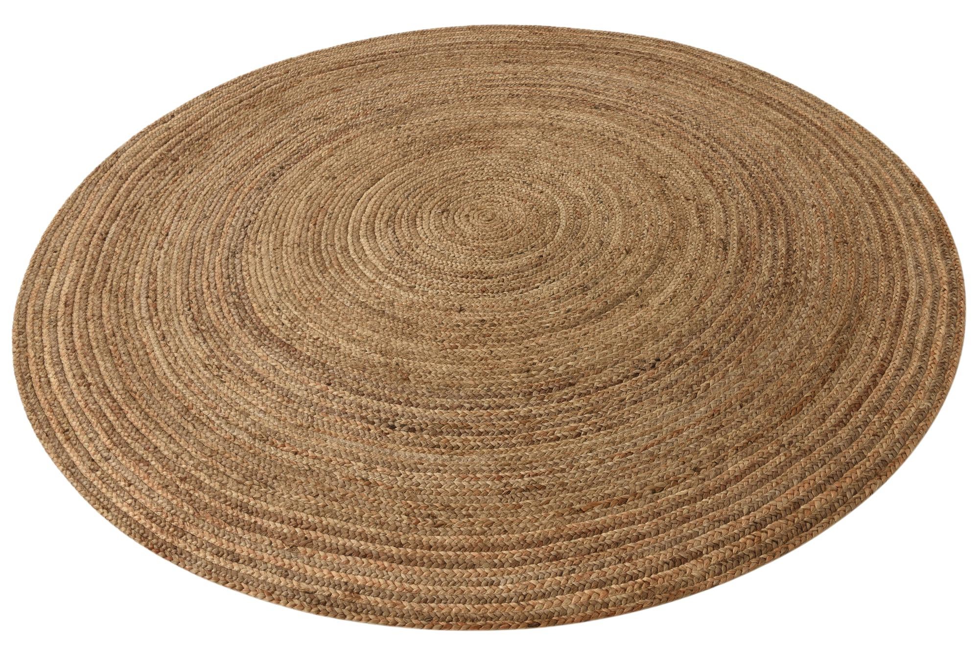 Natural 8' x 8' Hand Braided Jute Round Rug | Rugs.com