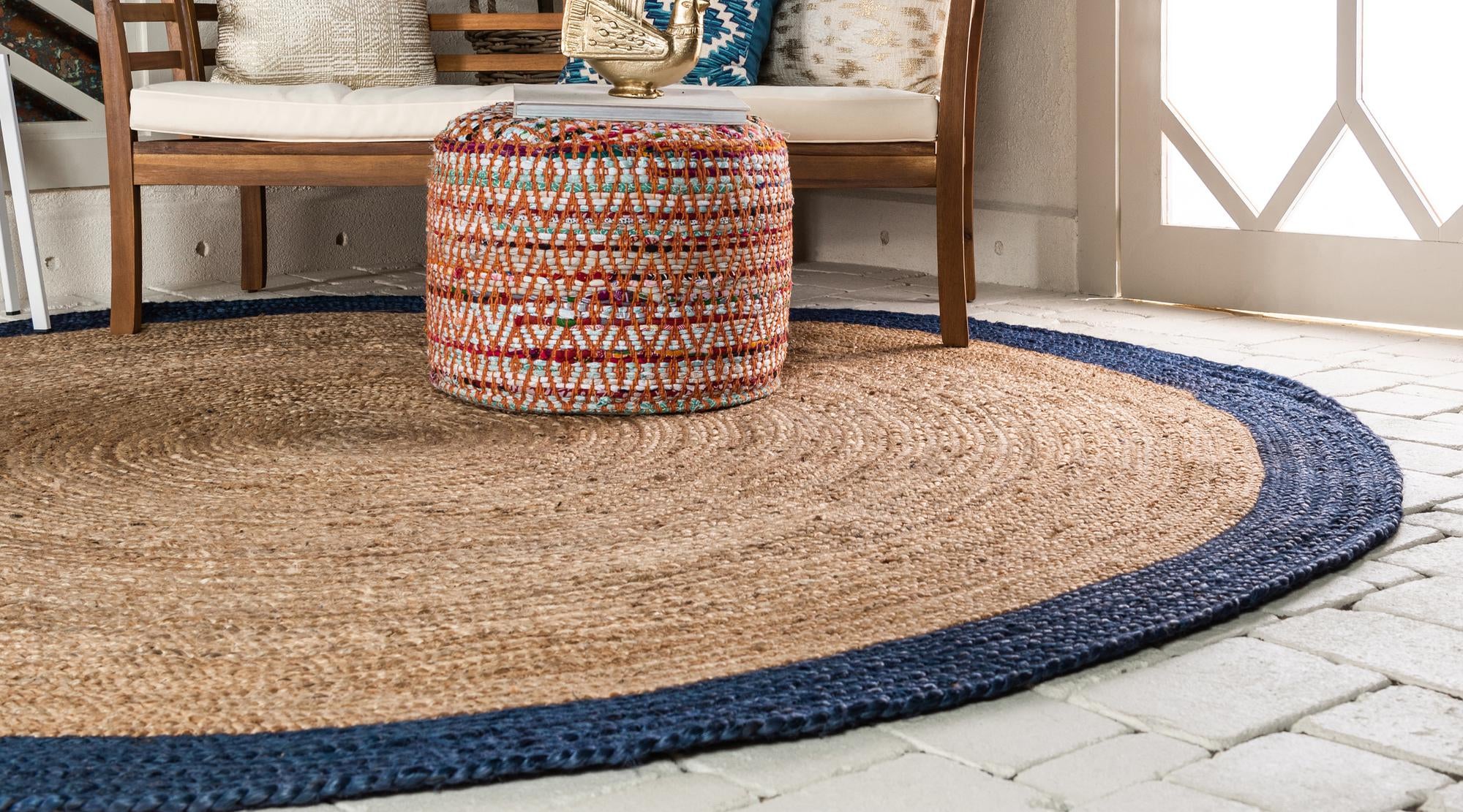Natural 3' 3 x 3' 3 Hand Braided Jute Round Rug | Rugs.com