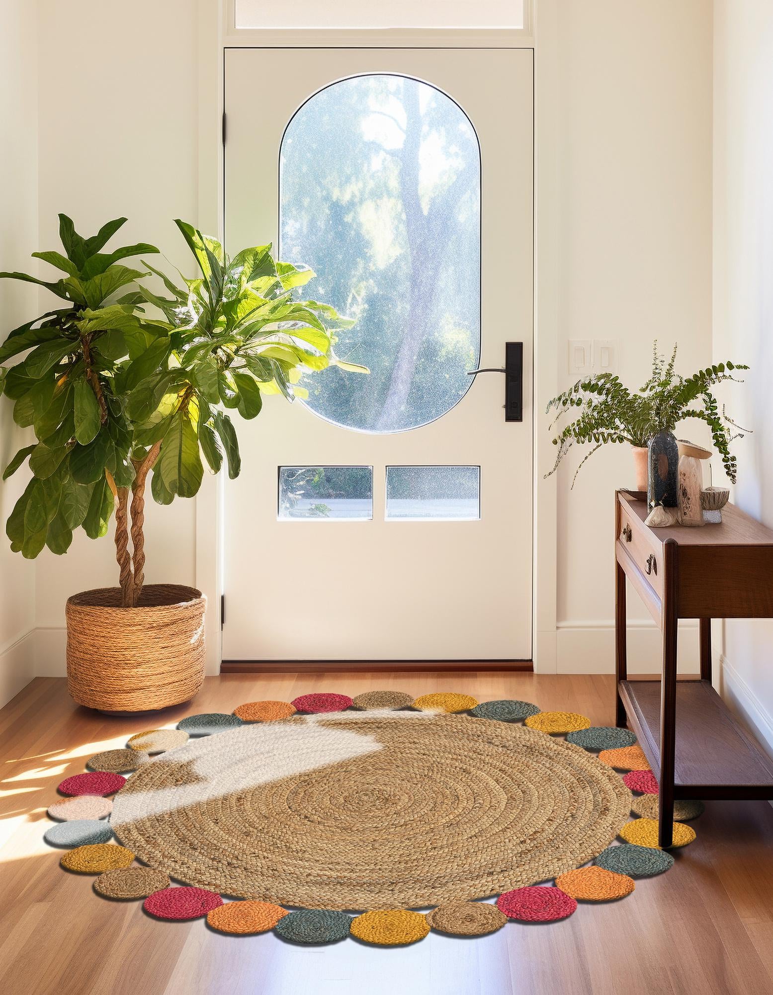 Natural 3' 3 x 3' 3 Hand Braided Jute Round Rug | Rugs.com