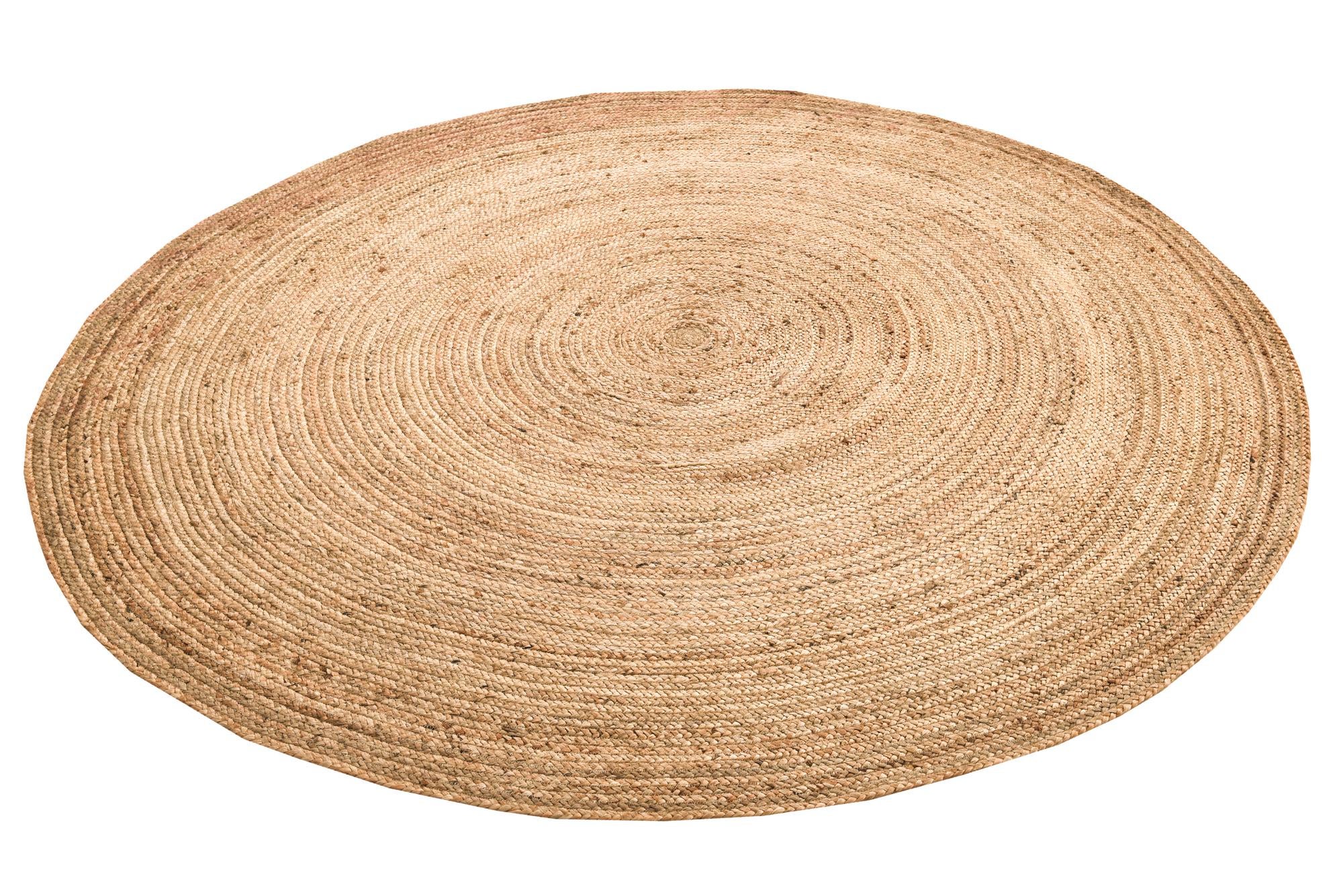 Natural 7' 1 x 7' 1 Hand Braided Jute Round Rug | Rugs.com