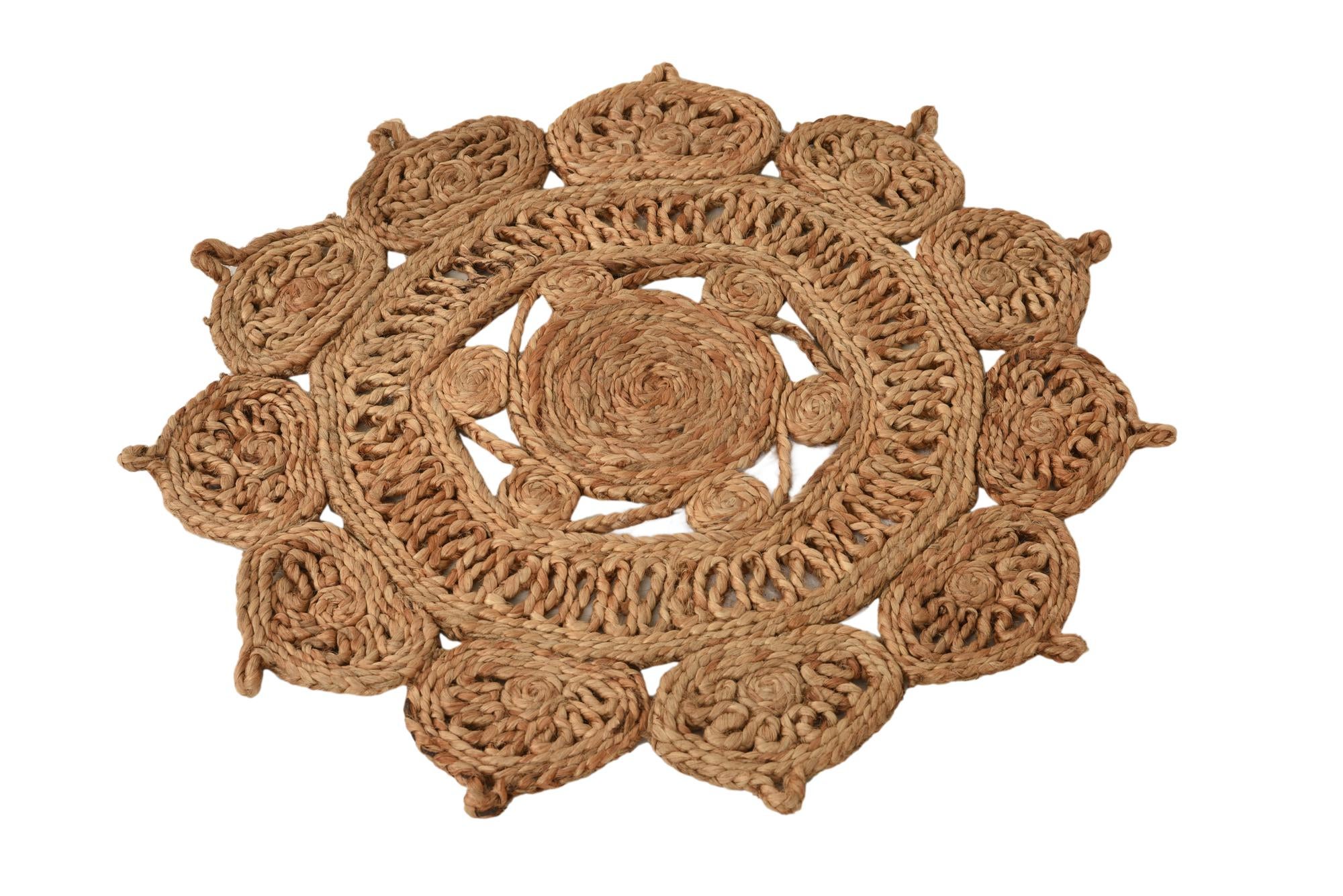 Natural 2' x 2' Hand Braided Jute Round Rug | Rugs.com