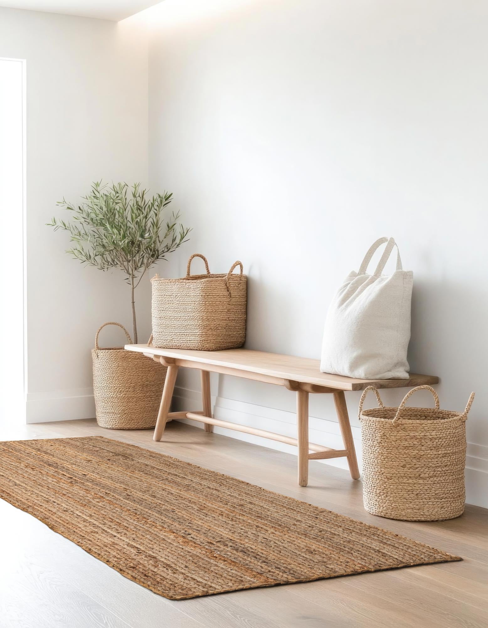 Natural 2' 7 x 6' 1 Hand Braided Jute Runner Rug | Rugs.com