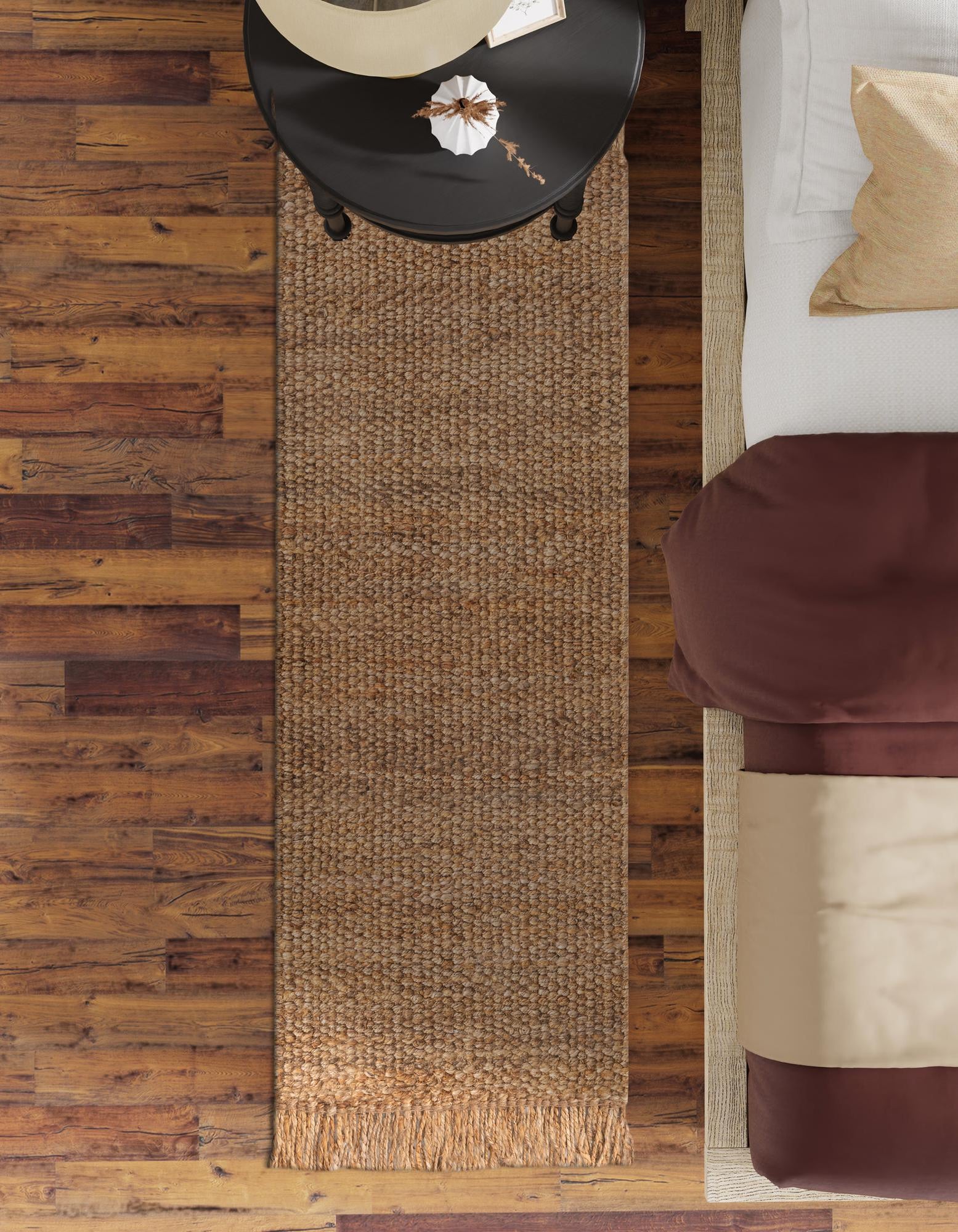 Natural 2' 7 x 10' Hand Woven Chunky Jute Runner Rug | Rugs.com