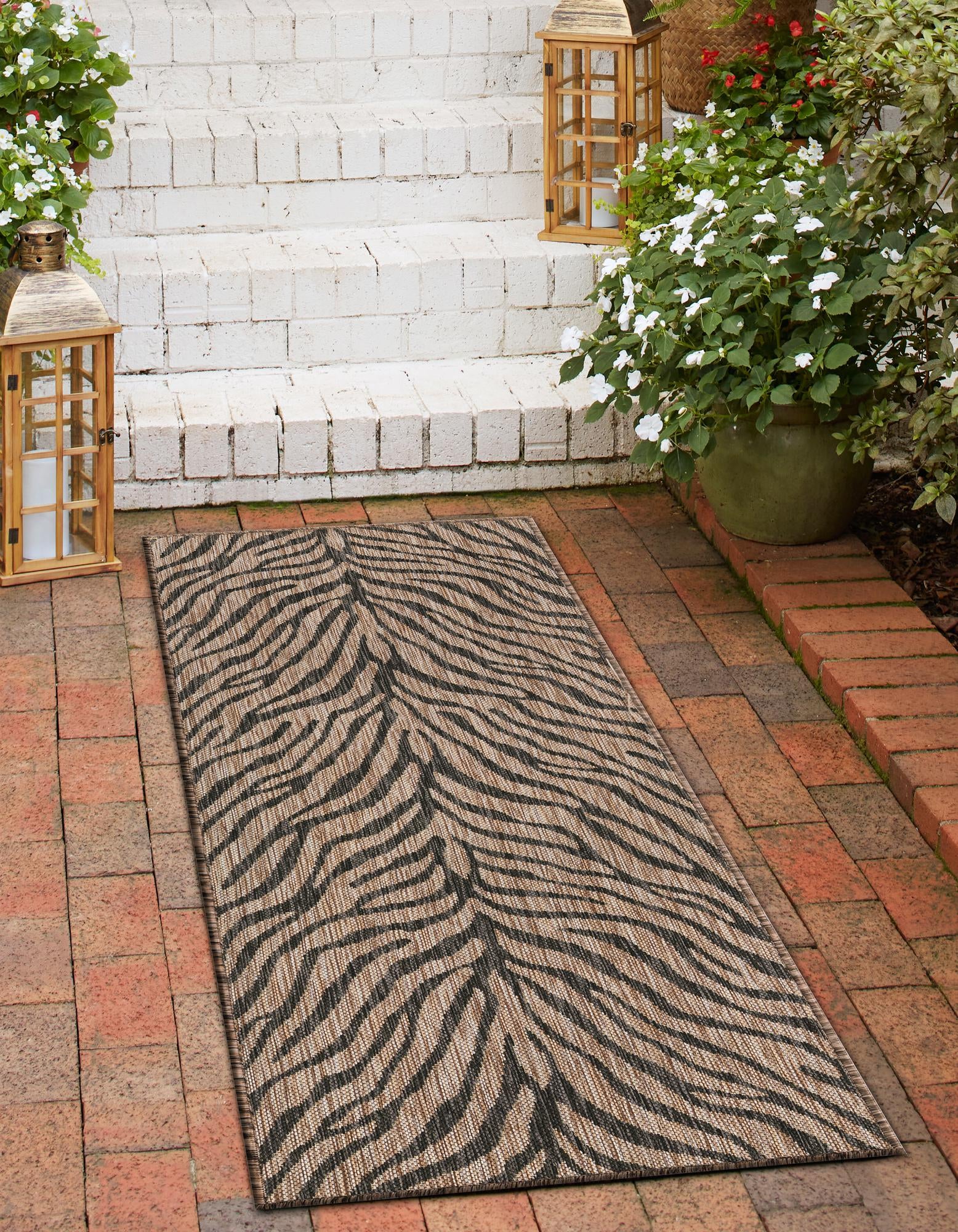 Natural 2' x 8' Safari Indoor / Outdoor Runner Rug | Rugs.com