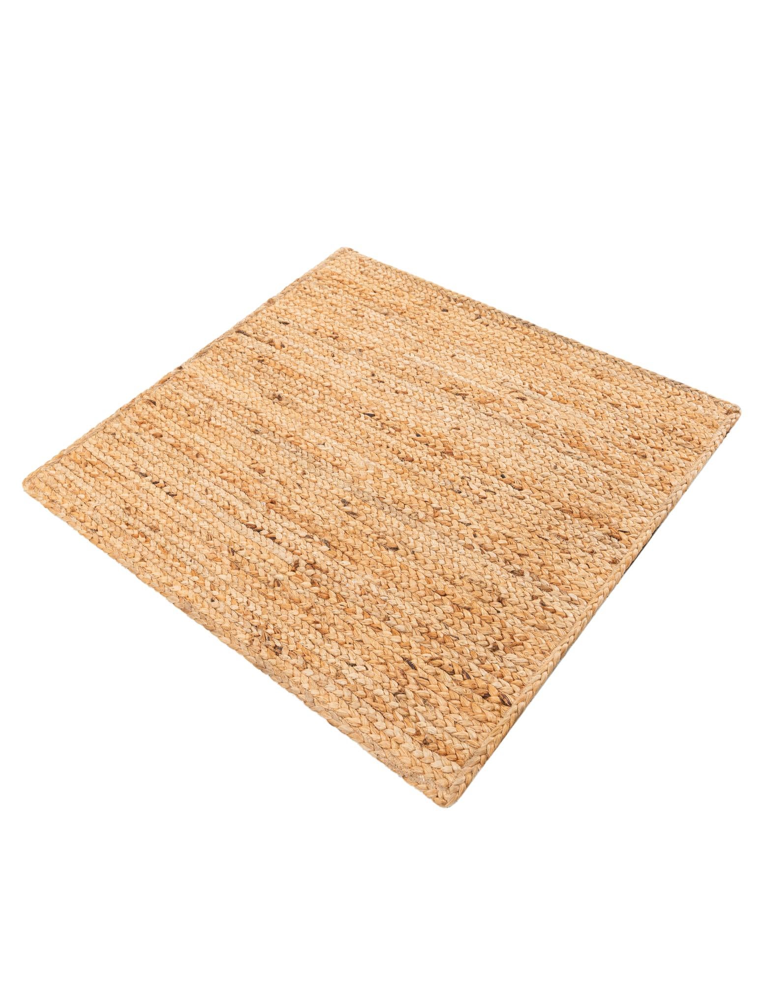 Natural 2' 6 x 2' 9 Hand Braided Jute Luxe Square Rug | Rugs.com