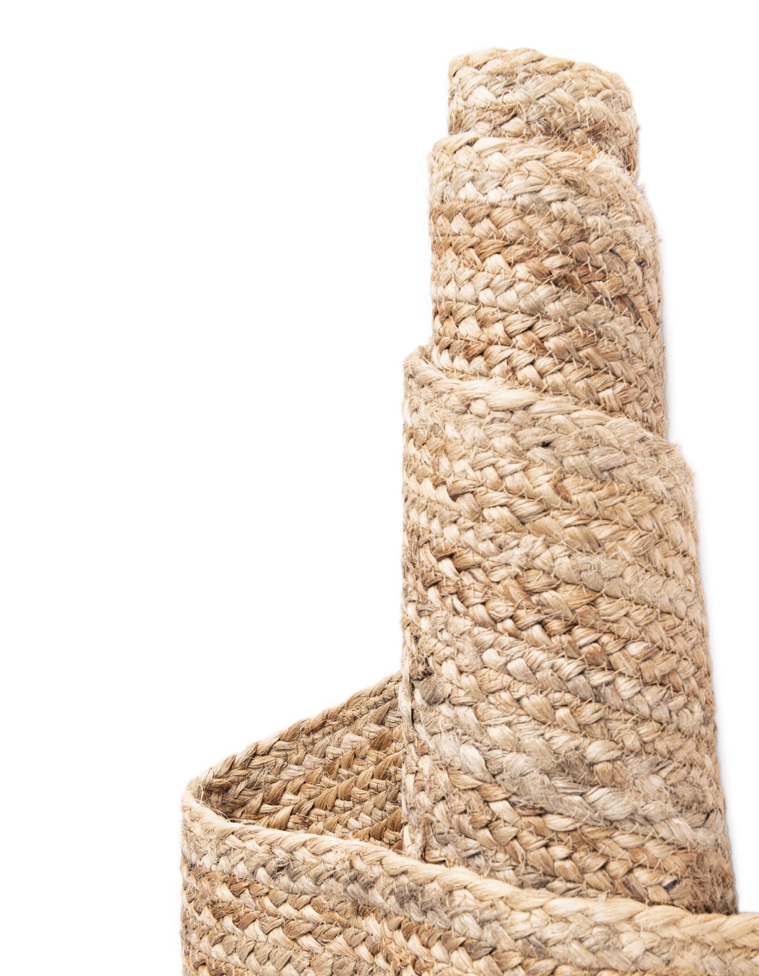 Natural 6' 1 x 6' 1 Hand Braided Jute Square Rug | Rugs.com