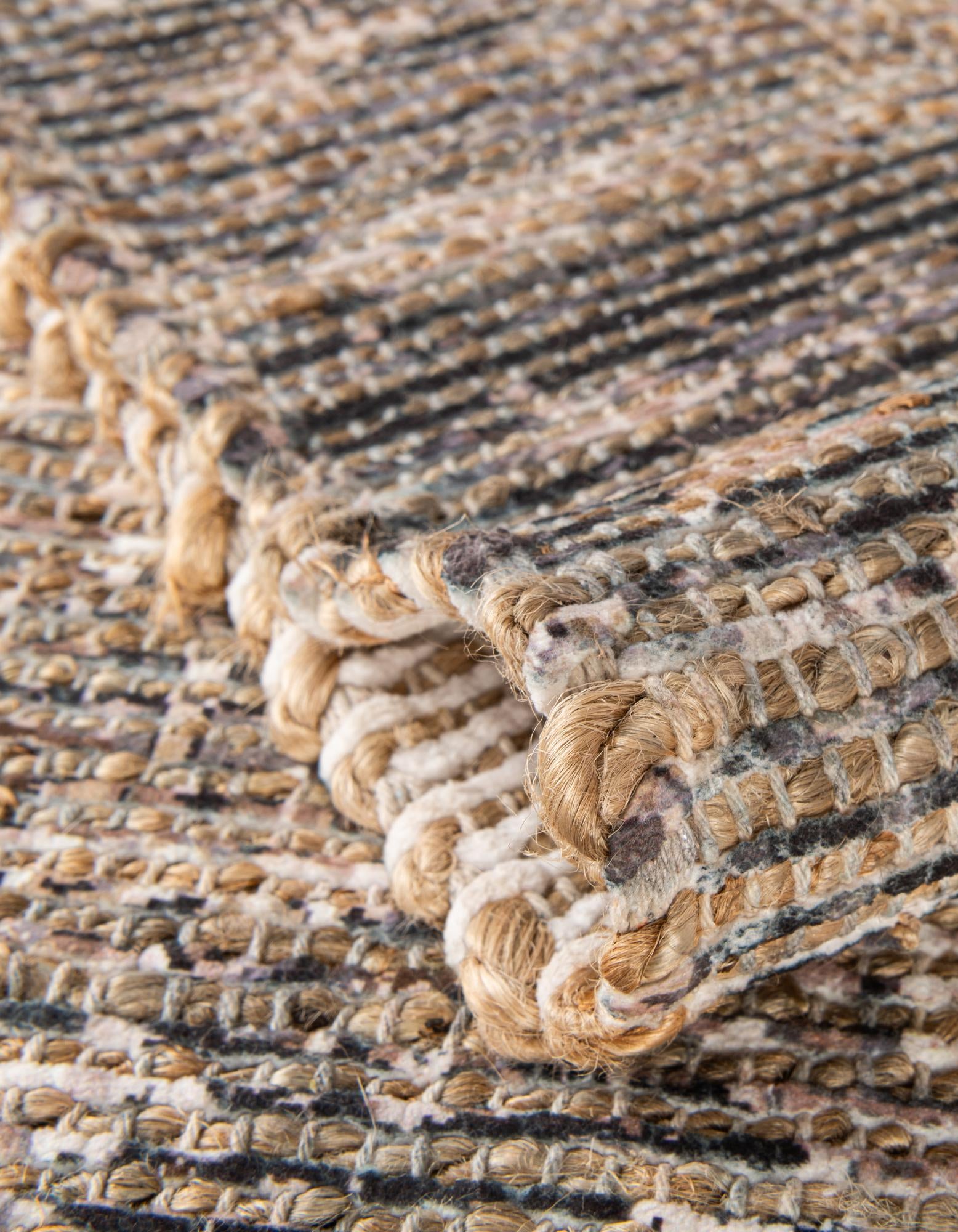 Natural 7' 10 x 7' 10 Hand Woven Chenille Jute Square Rug | Rugs.com