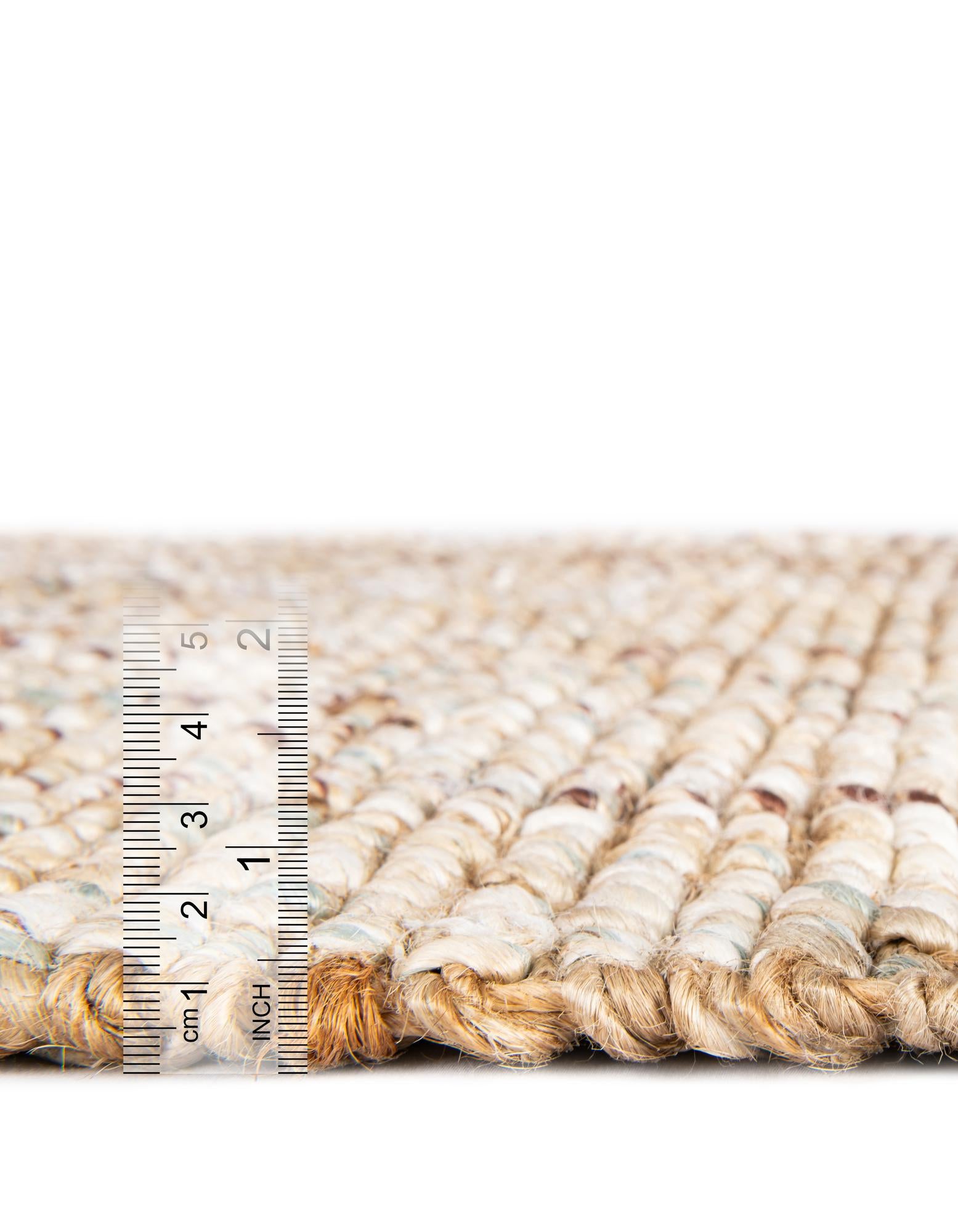 Natural 7' 10 x 7' 10 Hand Woven Chunky Jute Square Rug | Rugs.com