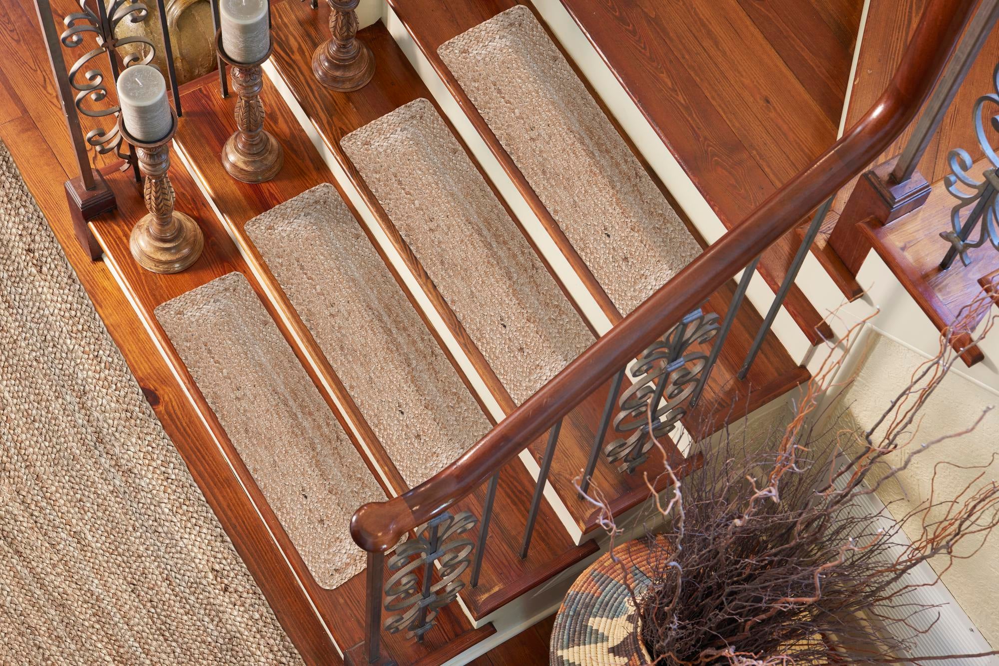 Natural 0' 9 x 2' 6 Hand Braided Jute Stair Rug | Rugs.com