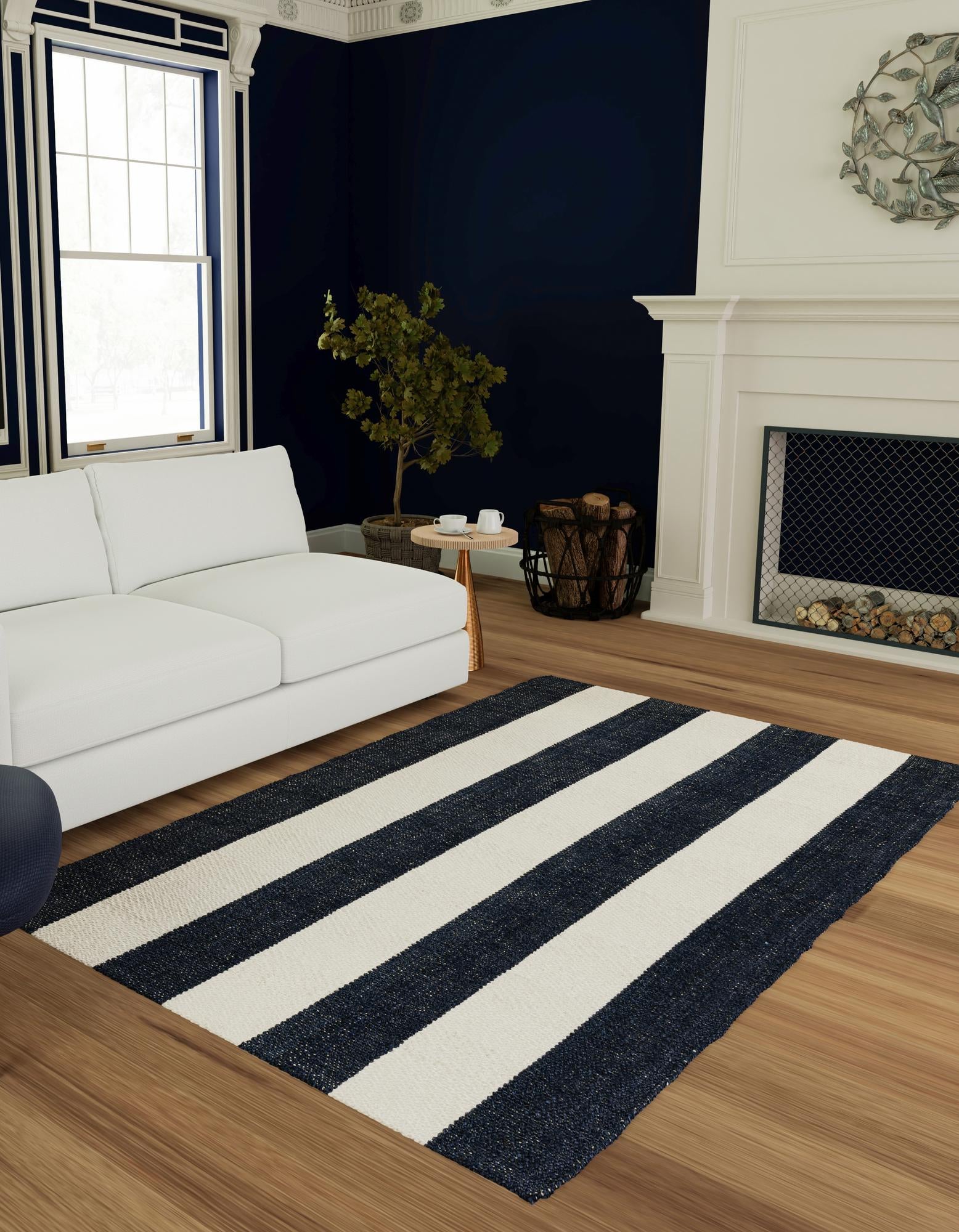 Nautical Navy 6' 1 x 9' Hand Woven Jill Zarin Hamptons Rug | Rugs.com