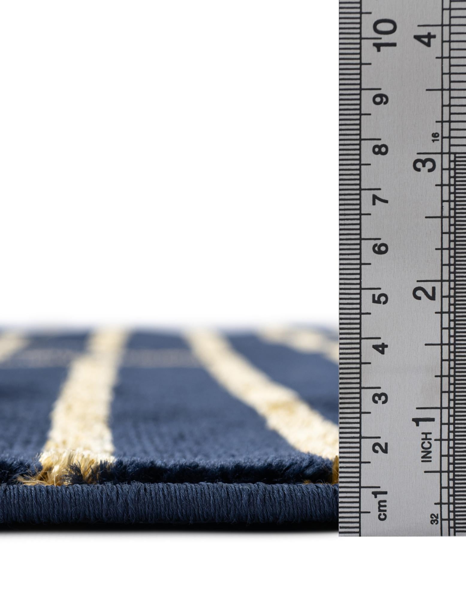 Navy Blue and Gold 7' 10 x 7' 10 Kirby Vogue Geo Square Rug | Rugs.com