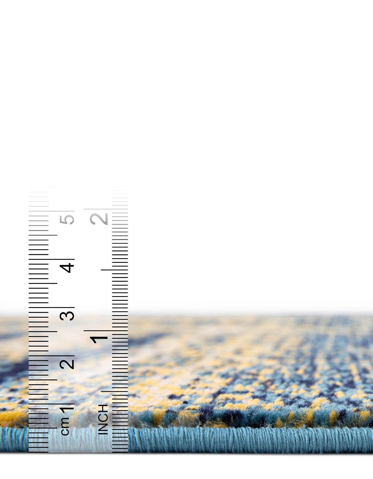 Navy Blue and Yellow 2' 7 x 8' Laguna Runner Rug | Rugs.com