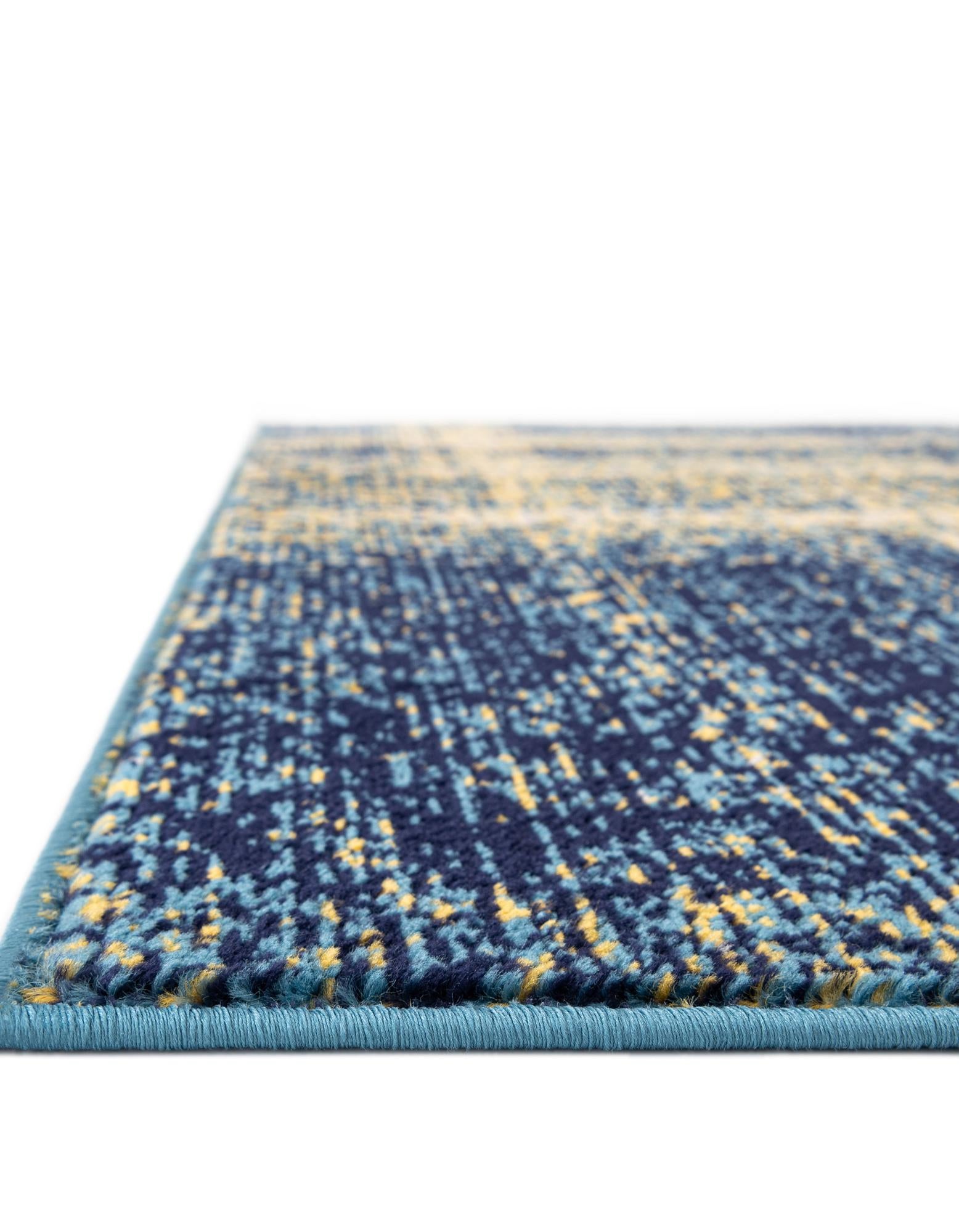 Navy Blue and Yellow 2' 7 x 8' Laguna Runner Rug | Rugs.com