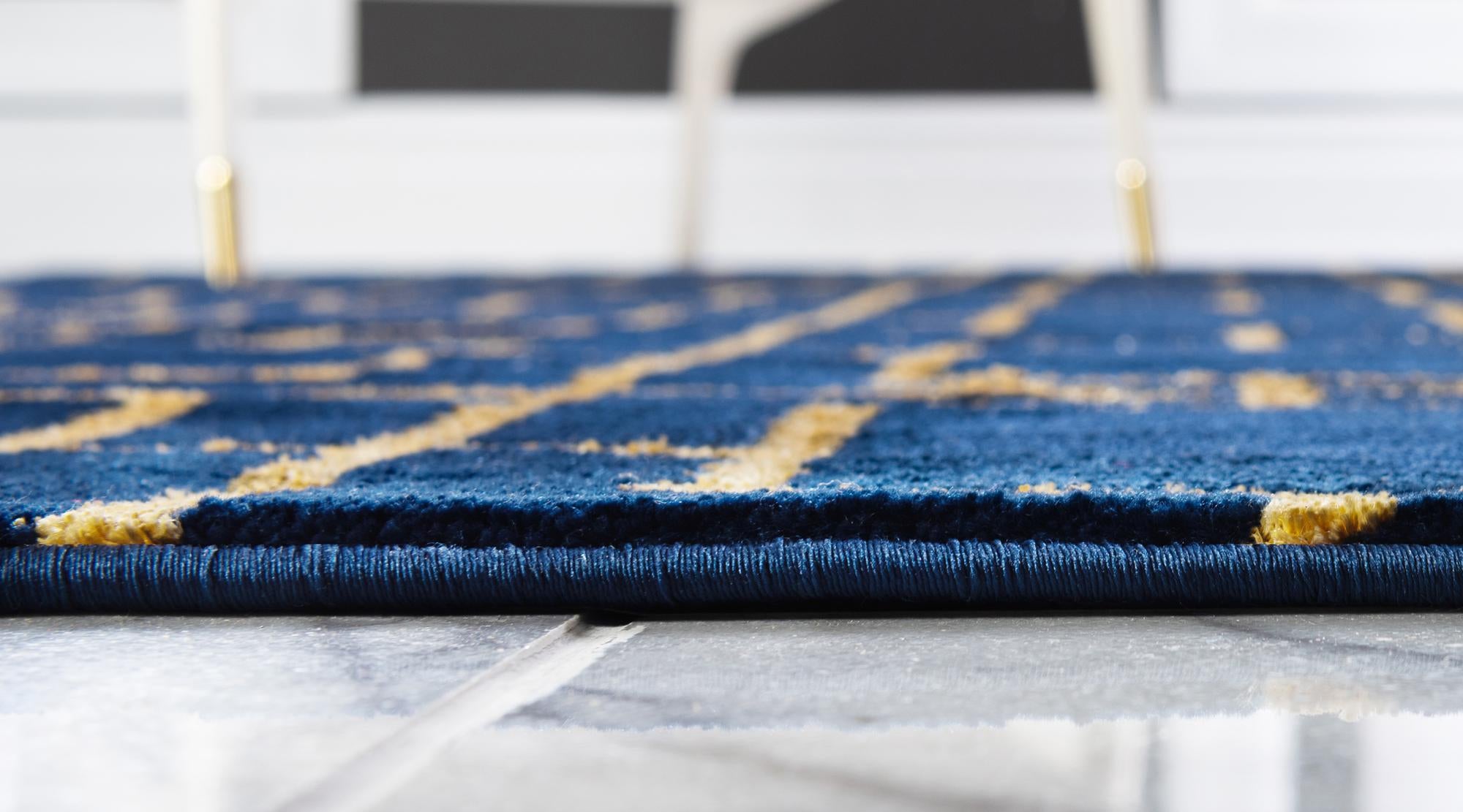 Navy Blue Gold 9' x 12' Marilyn Monroe™ Glam Deco Rug | Rugs.com