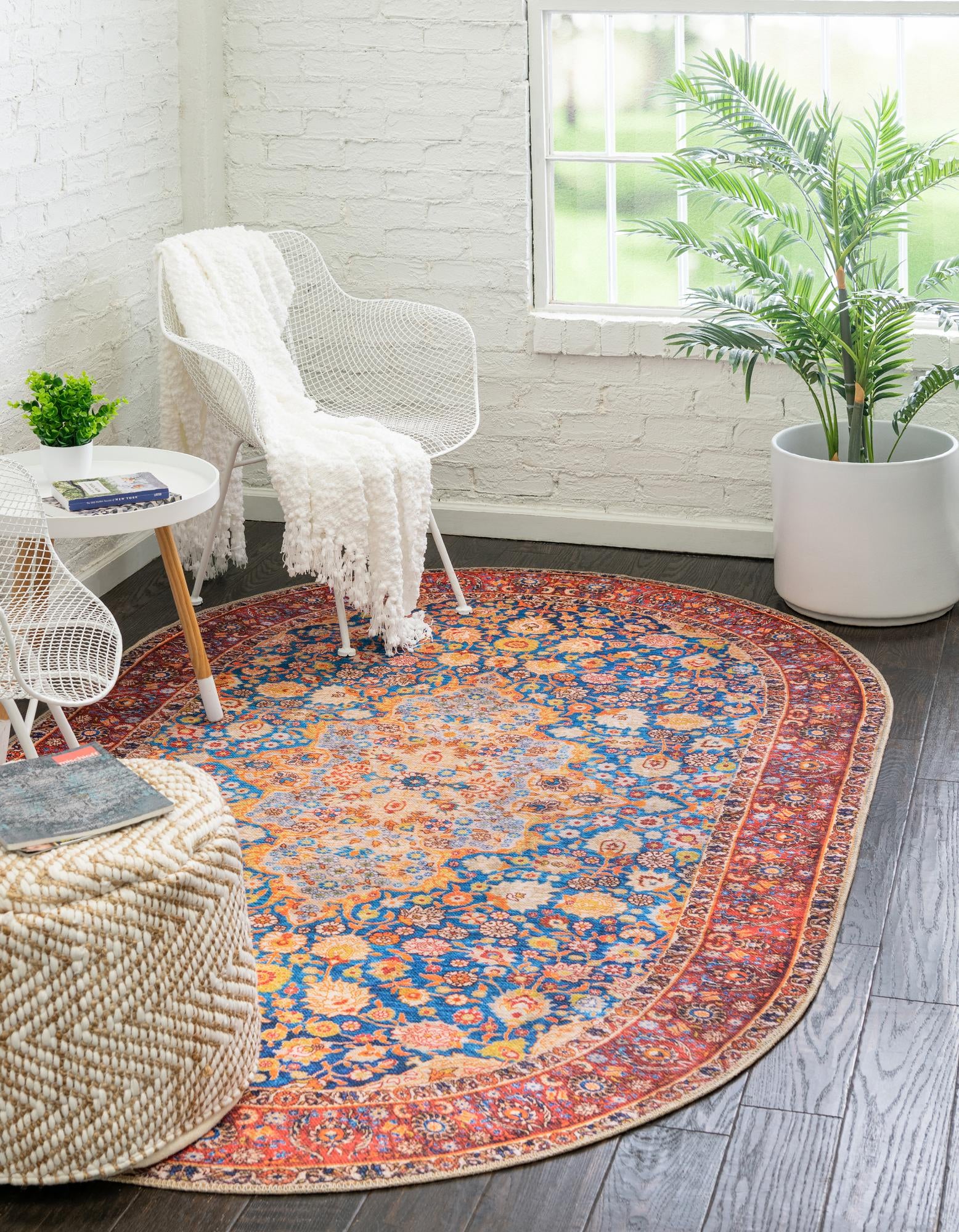 Navy Blue 5' x 8' Timeless Oval Rug | Rugs.com