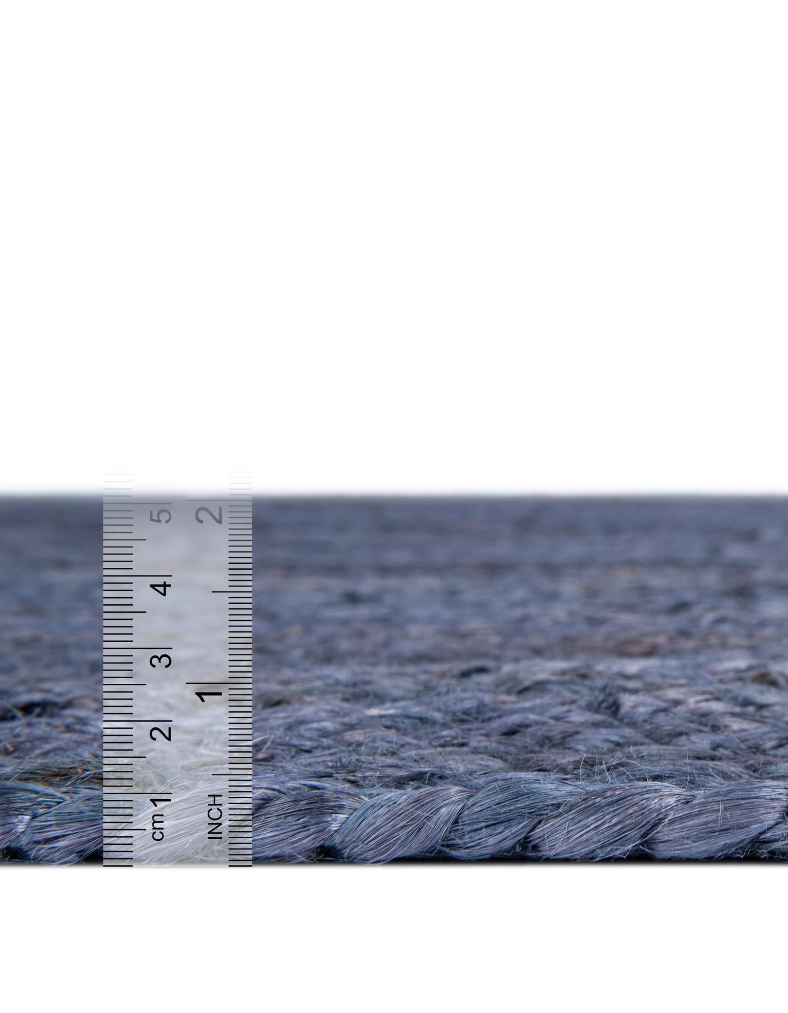 Navy Blue 5' 1 x 8' Hand Braided Jute Rug | Rugs.com