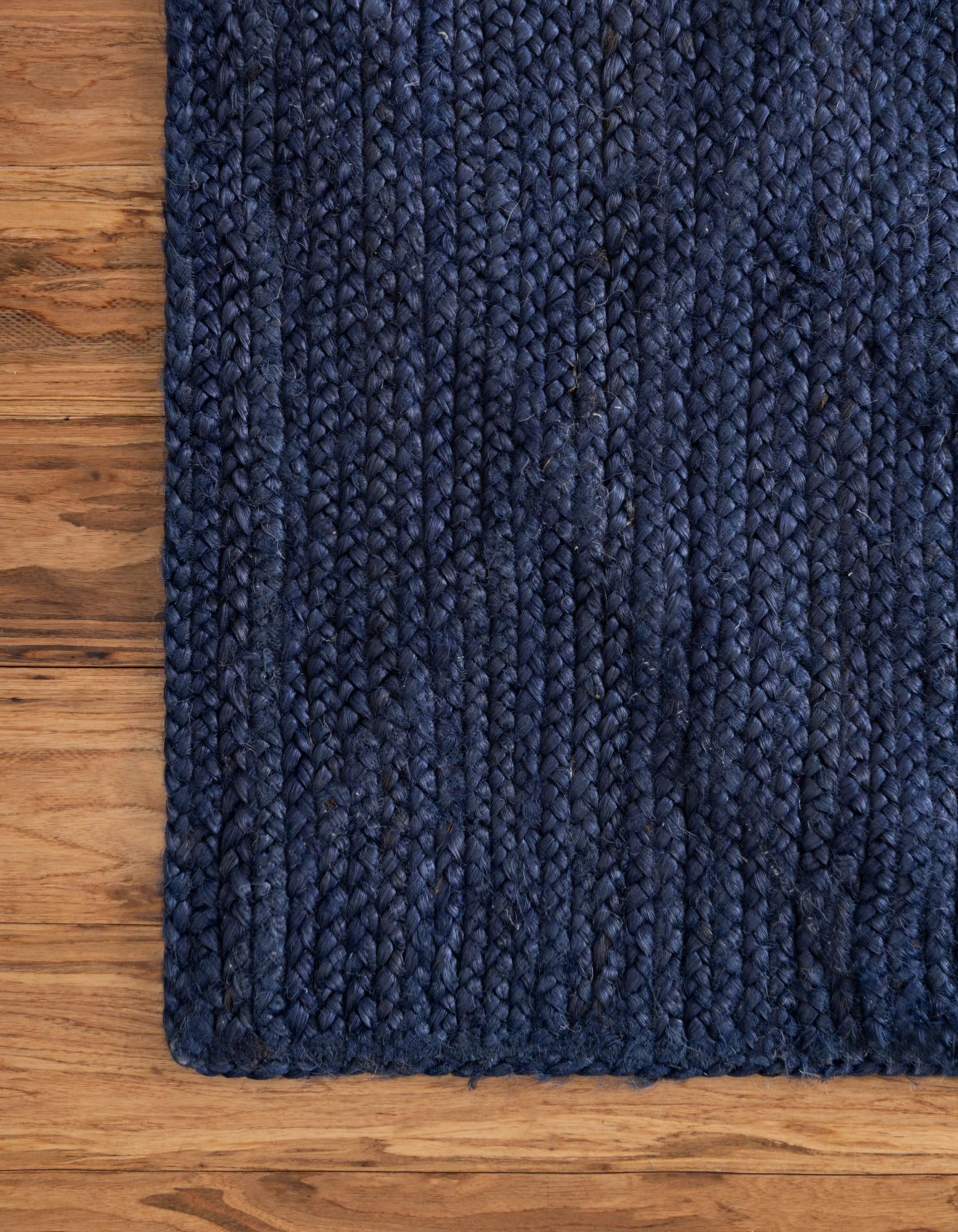Navy Blue 9' x 12' 2 Hand Braided Jute Rug | Rugs.com