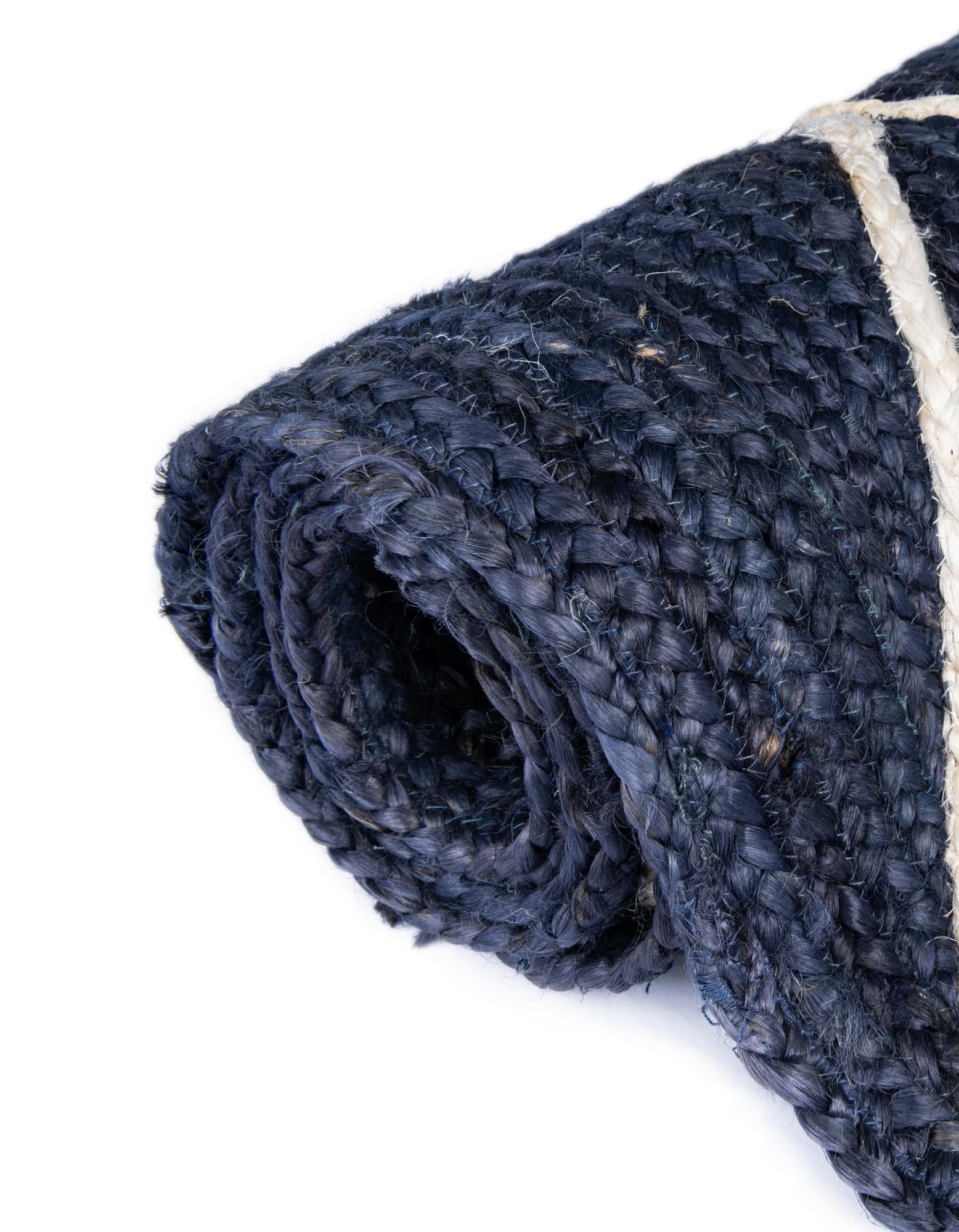 Navy Blue 9' x 12' 2 Hand Braided Jute Rug | Rugs.com