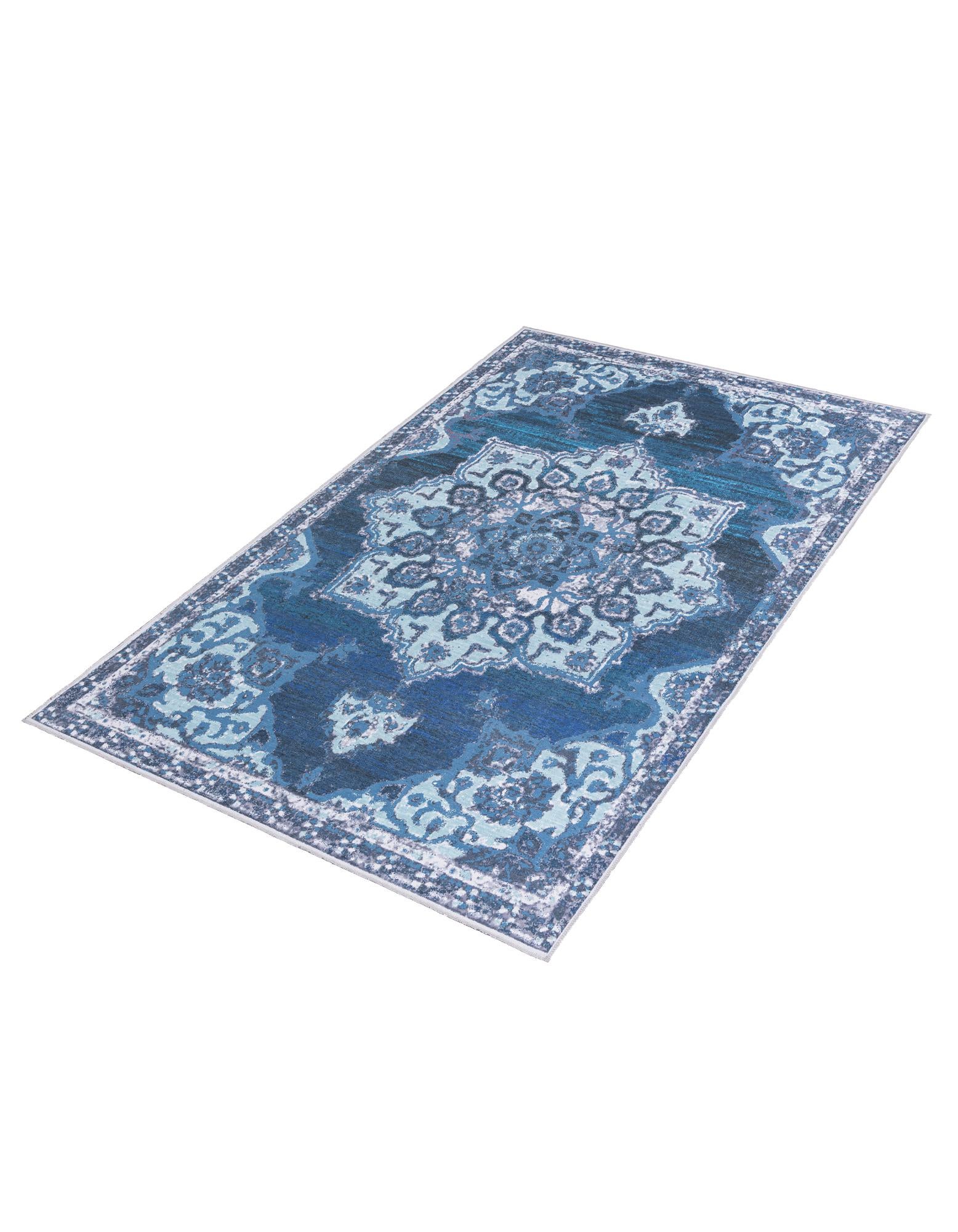 Navy Blue 7' 3 x 10' Washable Francesca Rug | Rugs.com