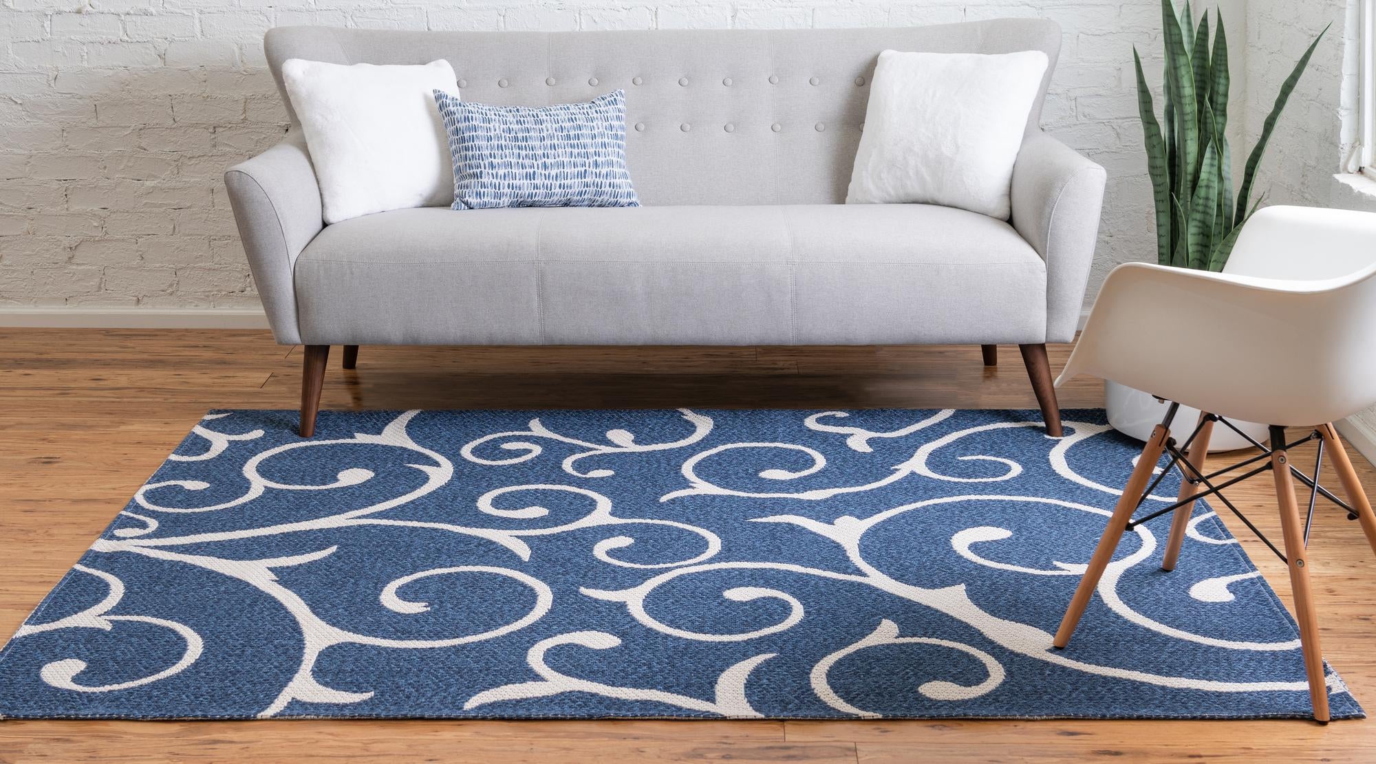 Navy Blue 5' x 7' 2 Georgia Rug | Rugs.com