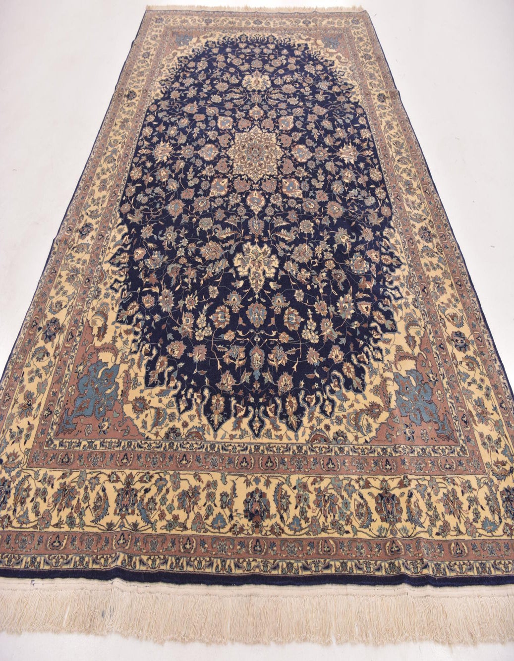 Navy Blue 8' 2 x 11' 8 Hand Knotted Isfahan Persian Rug | Rugs.com