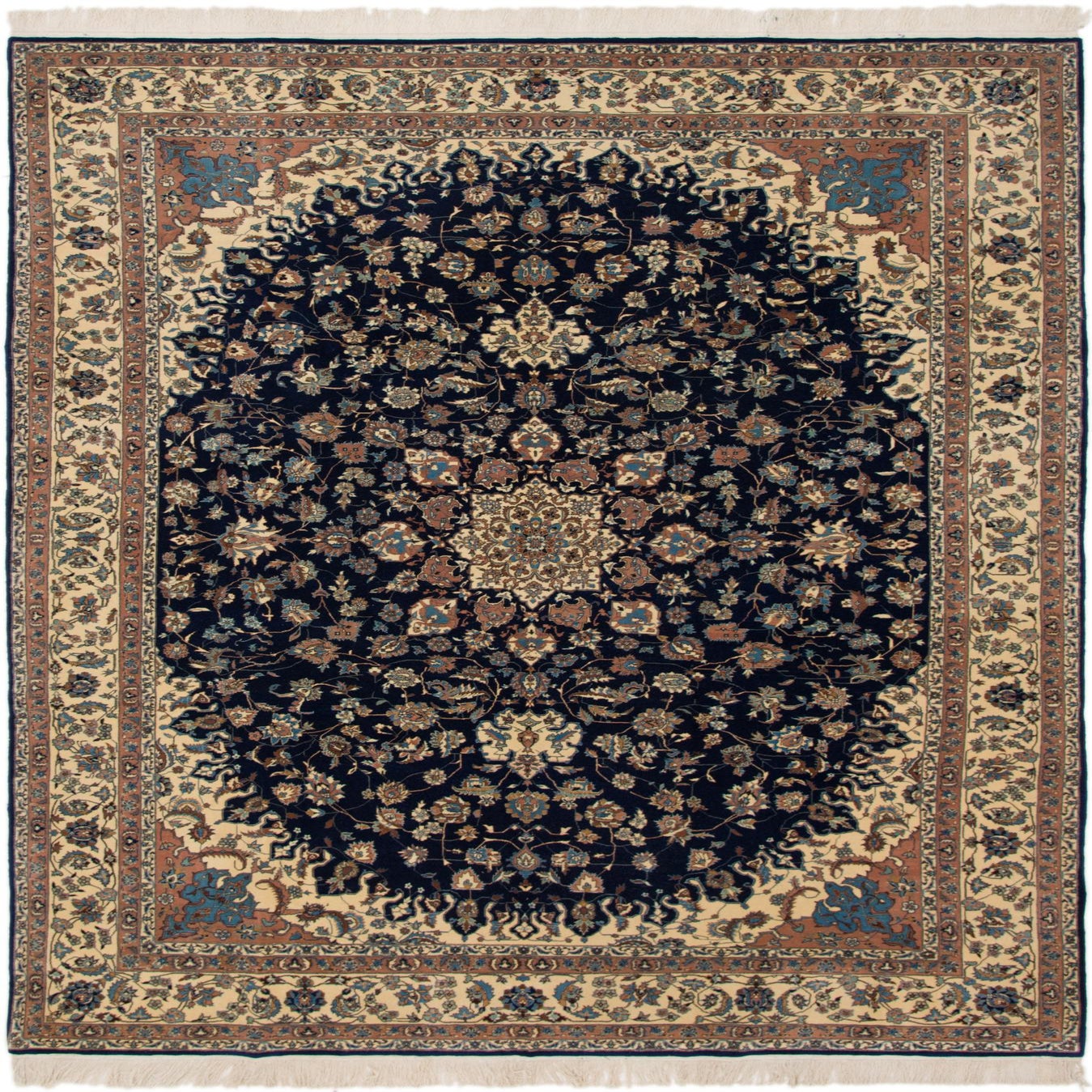Navy Blue 8' 2 x 11' 8 Hand Knotted Isfahan Persian Rug | Rugs.com