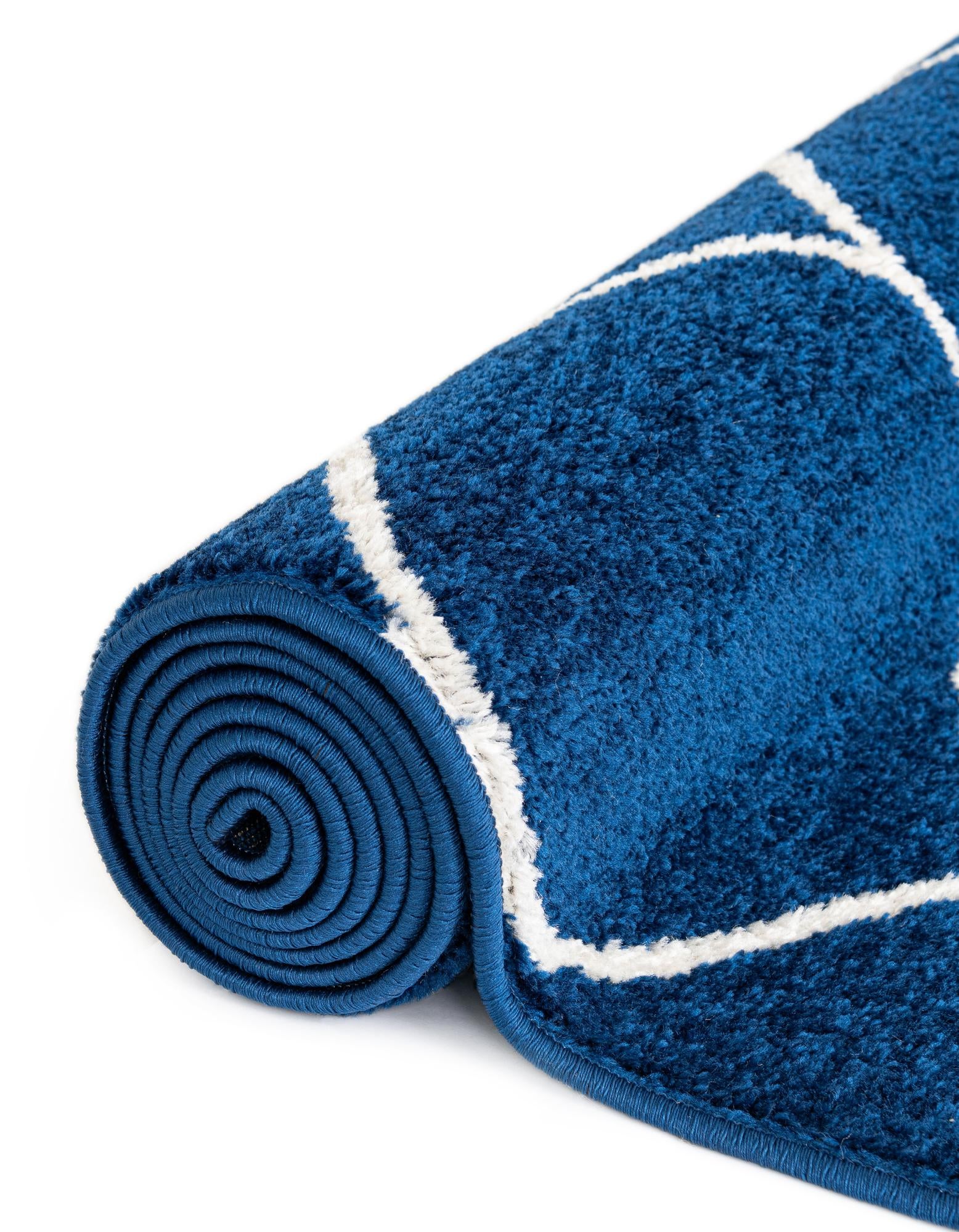 Navy Blue 6' x 9' Lattice Frieze Rug | Rugs.com