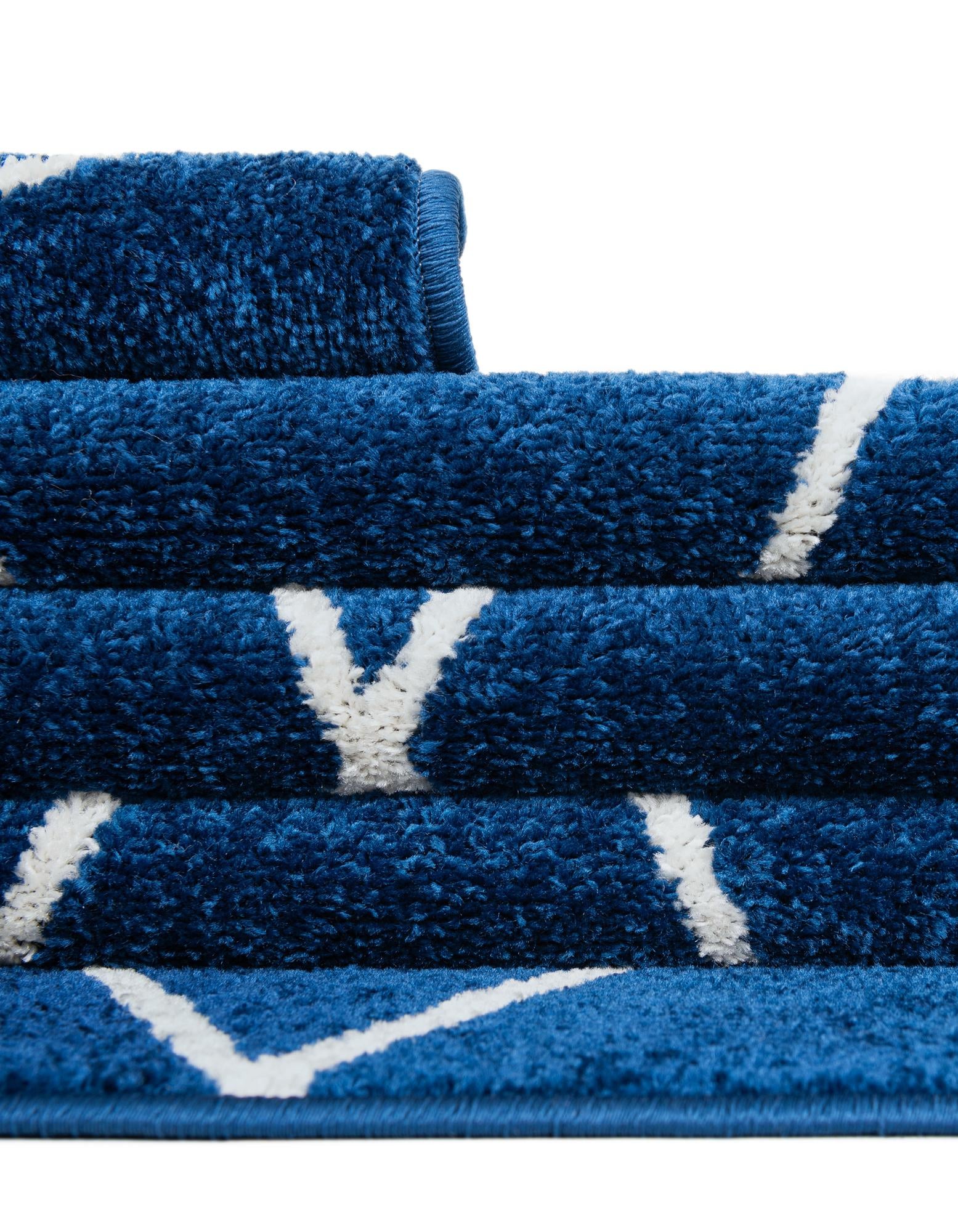 Navy Blue 3' x 5' 3 Lattice Frieze Rug | Rugs.com