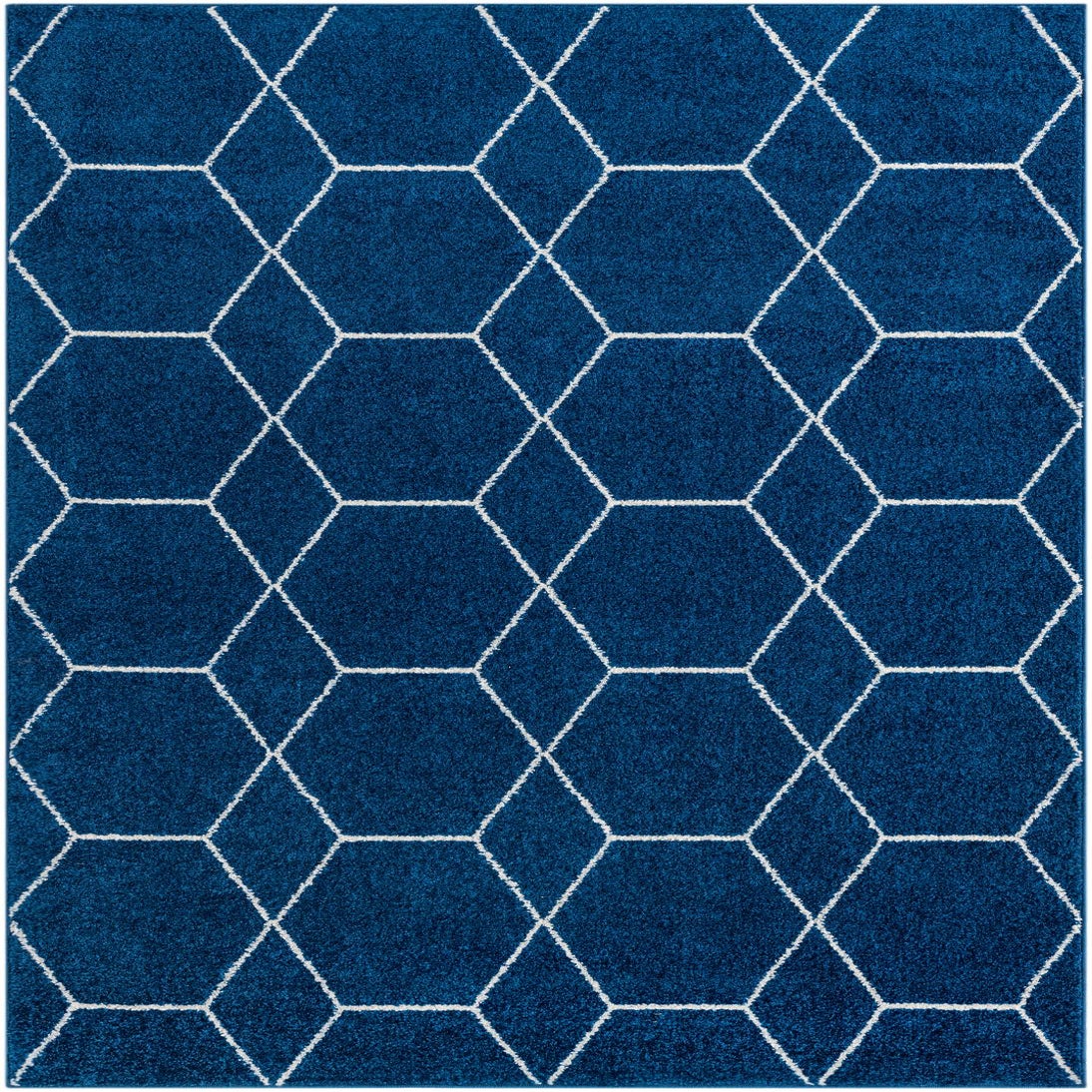 Navy Blue 3' x 5' 3 Lattice Frieze Rug | Rugs.com