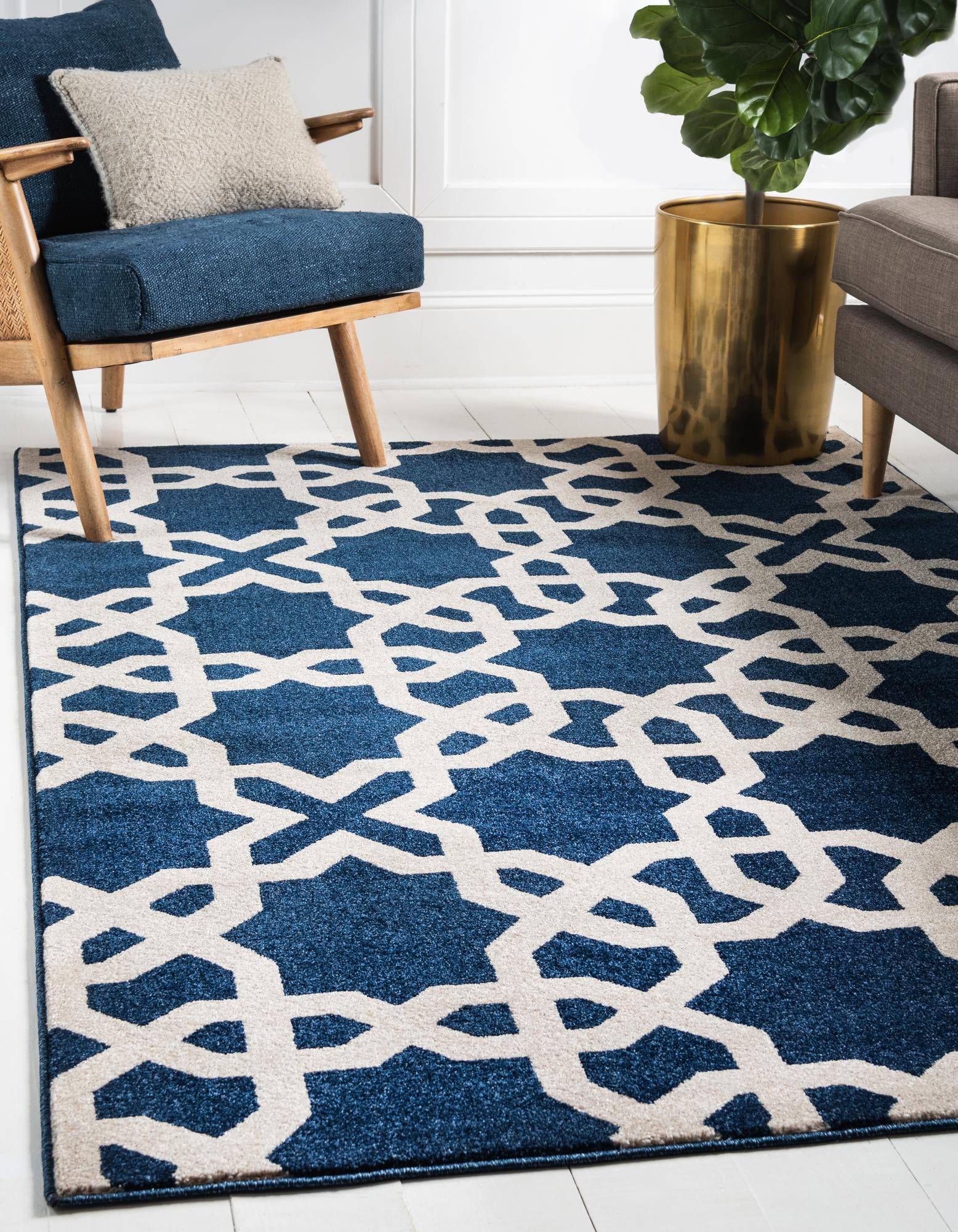 Navy Blue 7' 5 x 10' Georgia Rug | Rugs.com