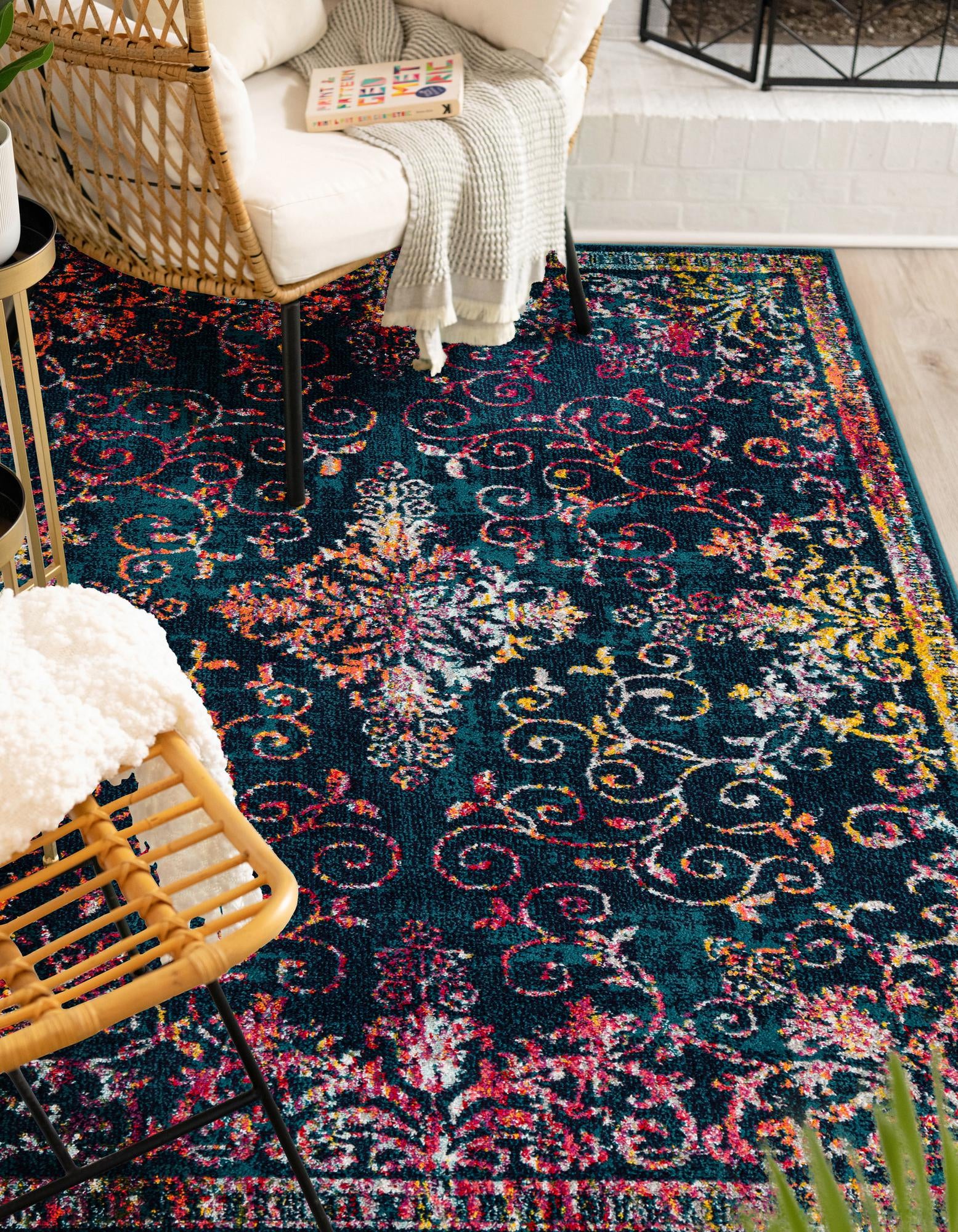 Navy Blue 9' x 12' Madeline Rug | Rugs.com