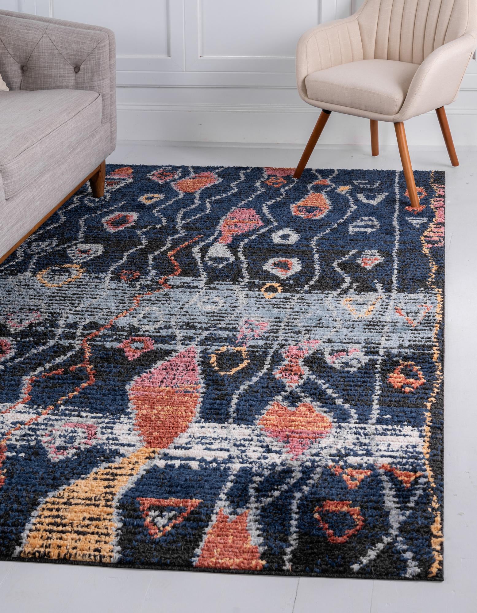 Navy Blue 8' x 10' Morocco Rug | Rugs.com
