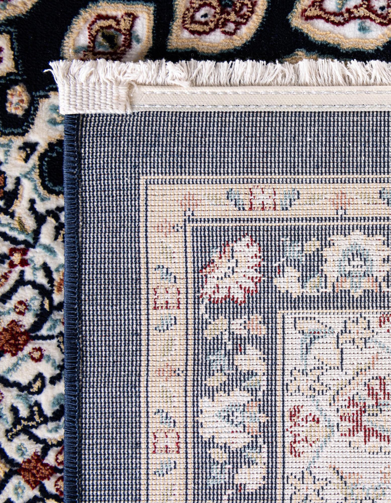 Navy Blue 3' x 5' Nain Design Rug | Rugs.com