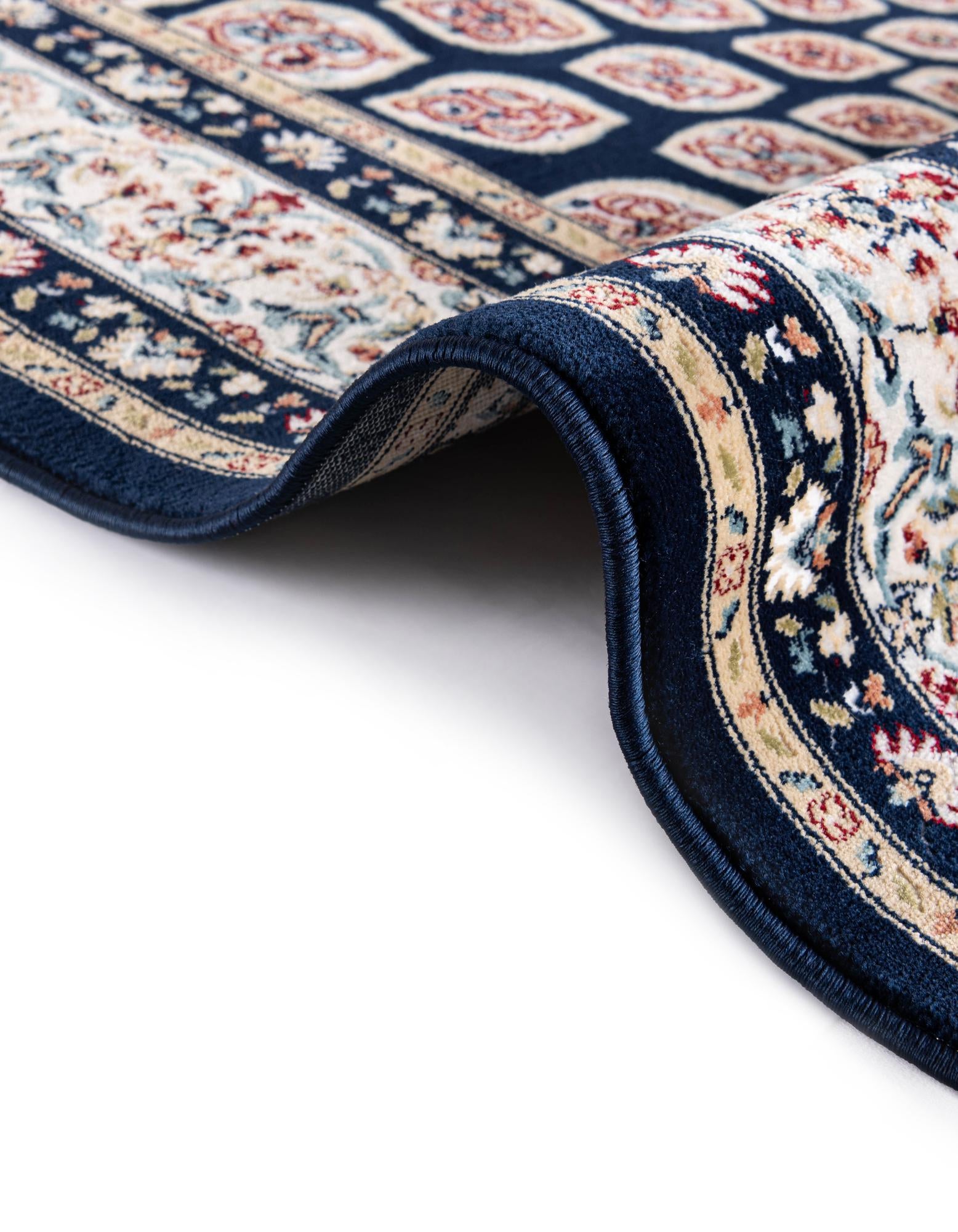 Navy Blue 3' x 5' Nain Design Rug | Rugs.com