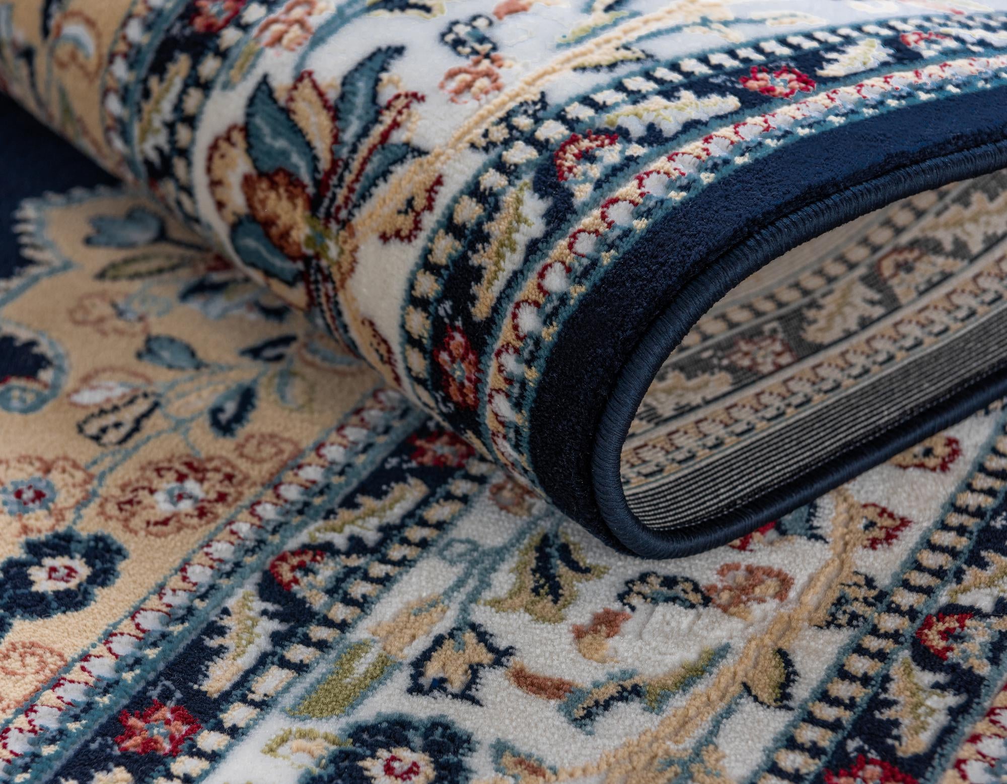 Navy Blue 8' x 10' Nain Design Rug | Rugs.com