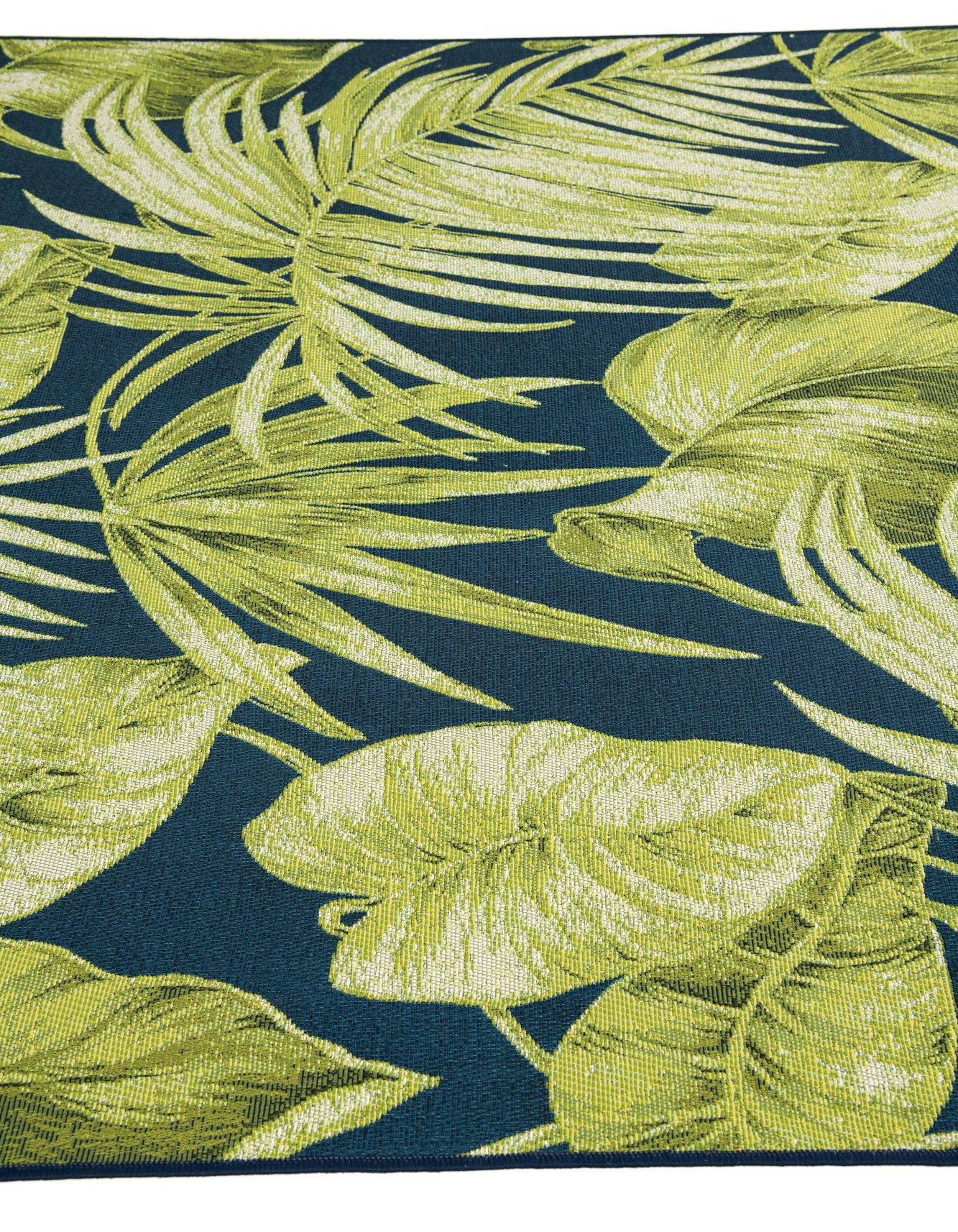 Navy Blue 5' 2 x 7' 7 Botanical Outdoor Rug | Rugs.com