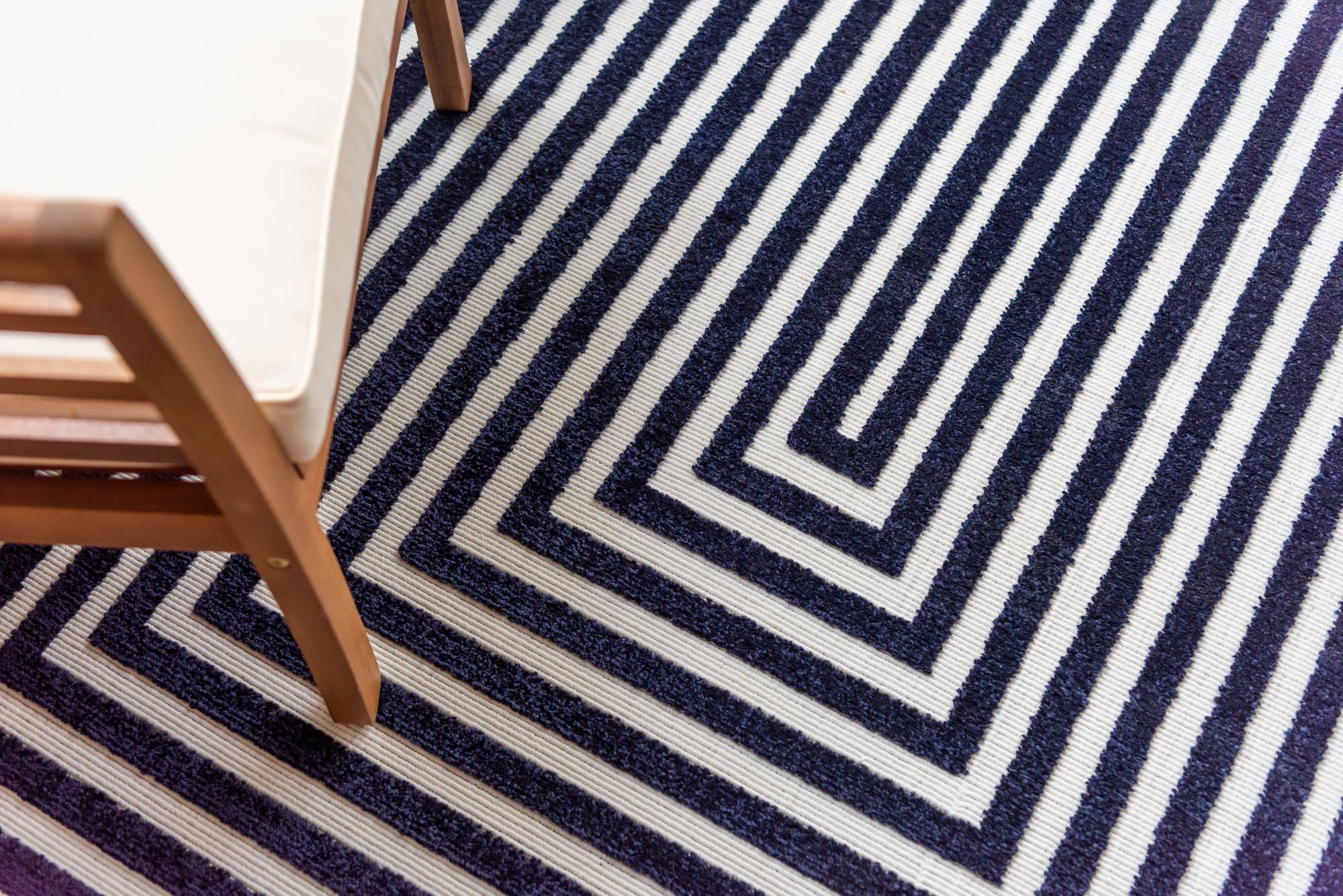 Navy Blue 5' x 8' Sabrina Soto Prescott Indoor / Outdoor Rug | Rugs.com