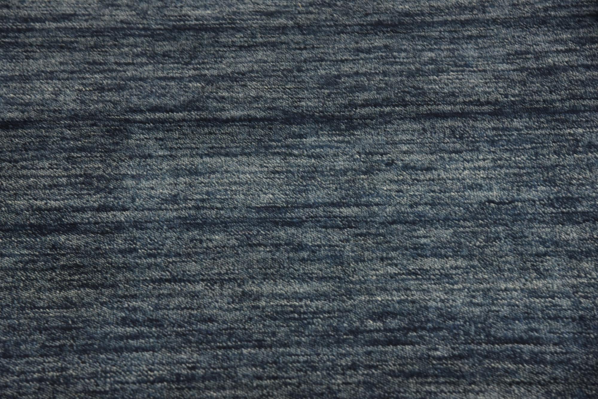 Navy Blue 4' x 6' Hand Knotted Solid Gabbeh Wool Rug | Rugs.com