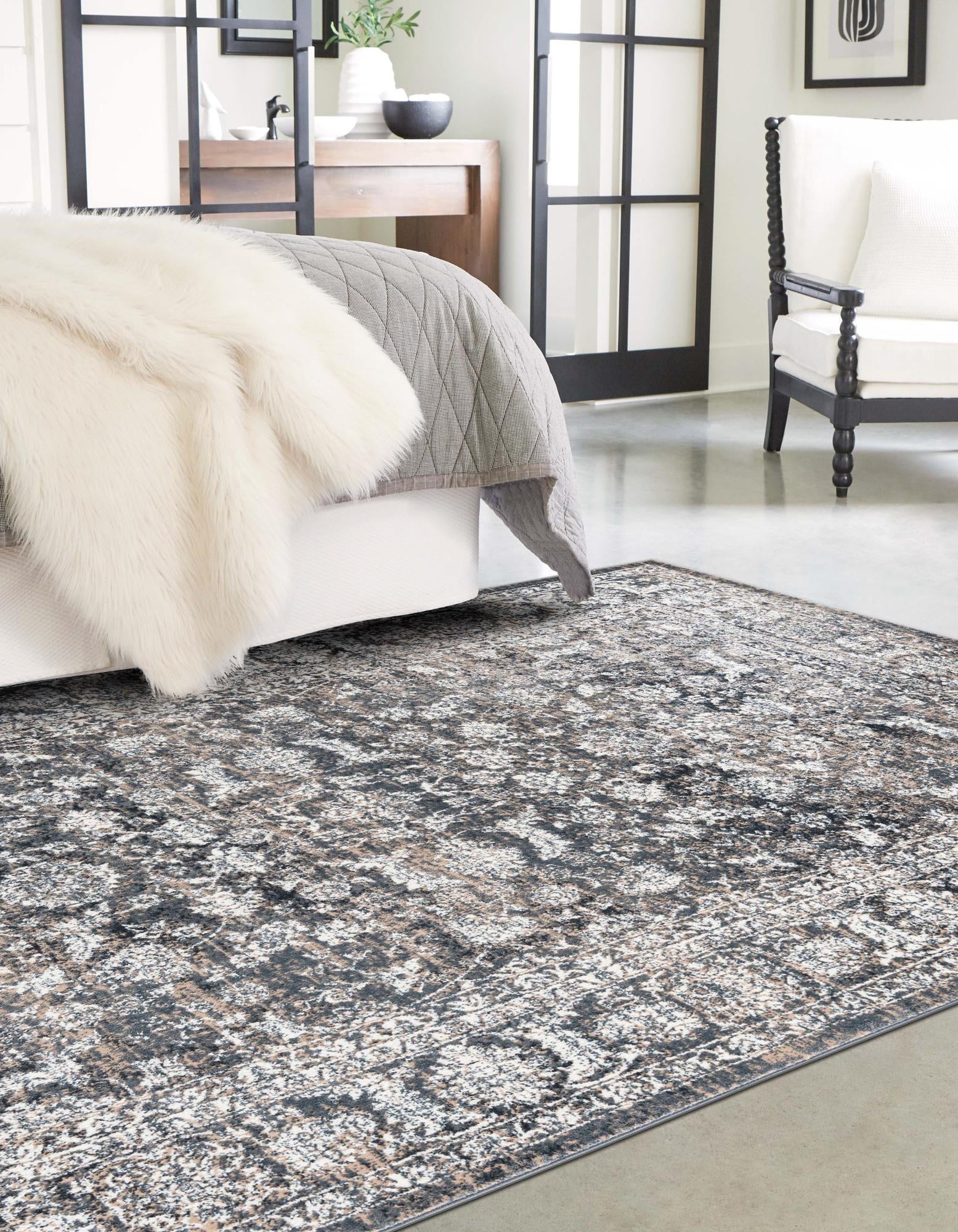 Navy Blue Jill Zarin 7' 10 x 10' Uptown Central Park Rug | Rugs.com