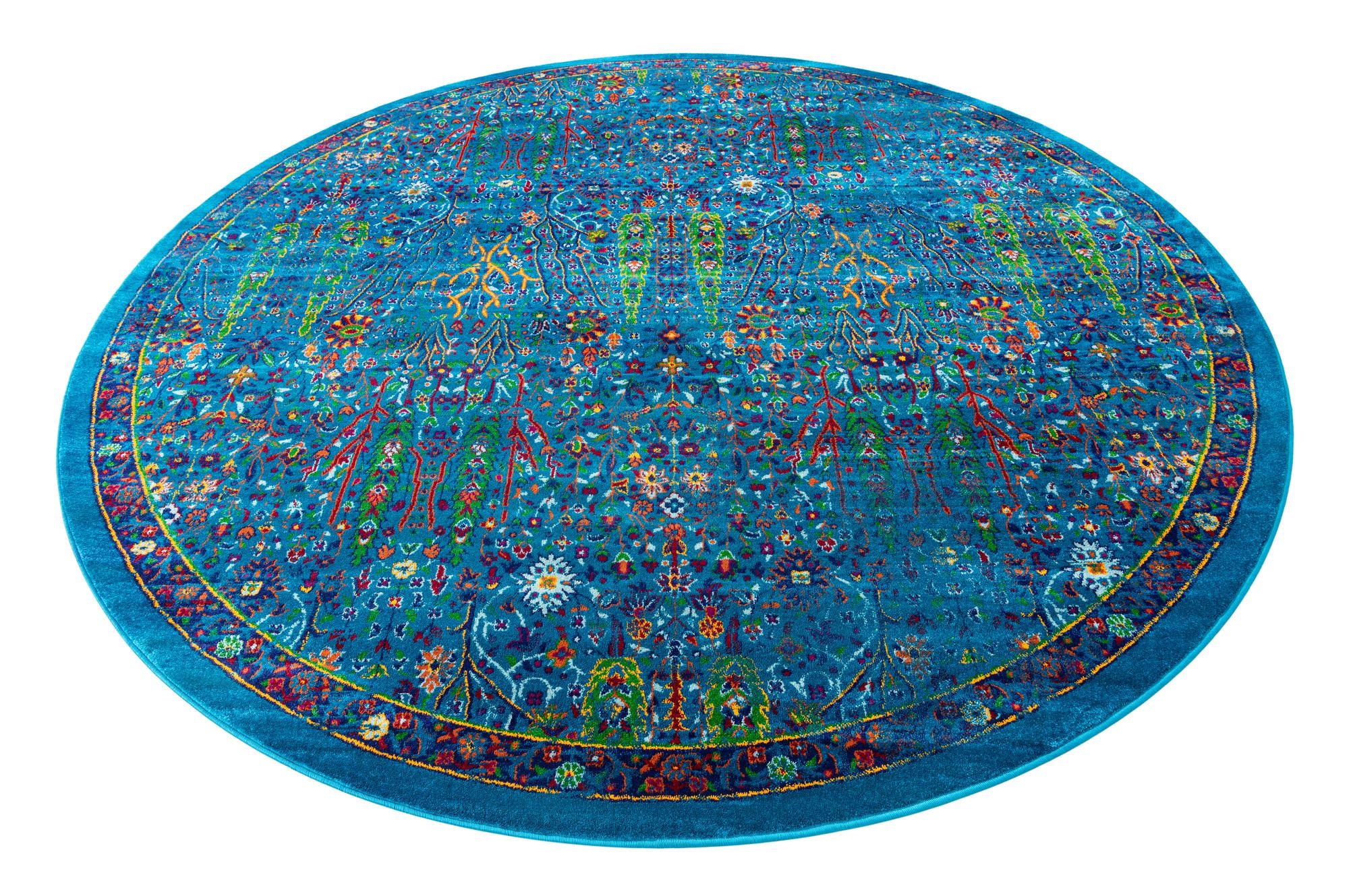 Navy Blue 10' x 10' Calypso Round Rug | Rugs.com