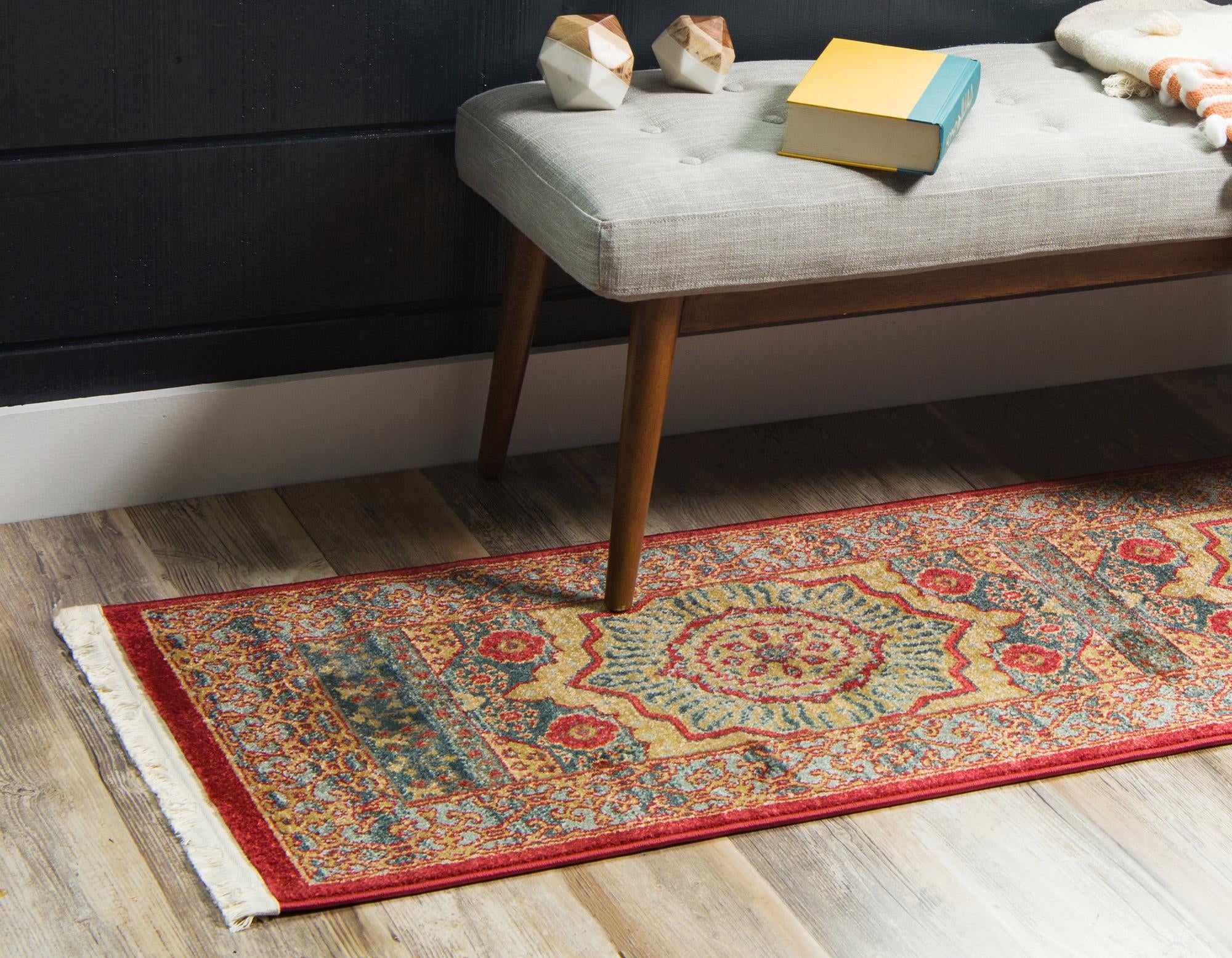 Navy Blue 2' 7 x 10' Amina Runner Rug | Rugs.com