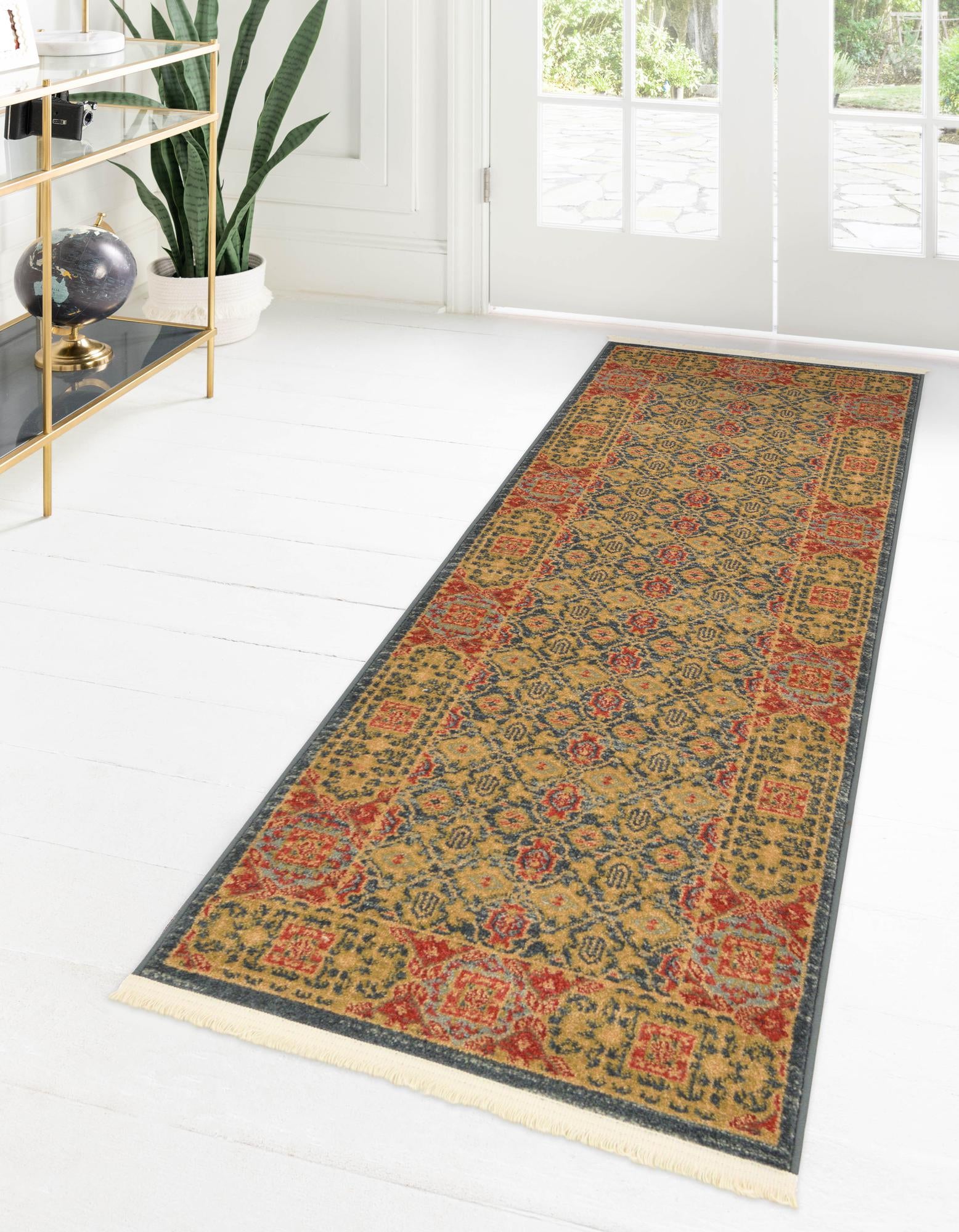 Navy Blue 2' 7 x 10' Amina Runner Rug | Rugs.com