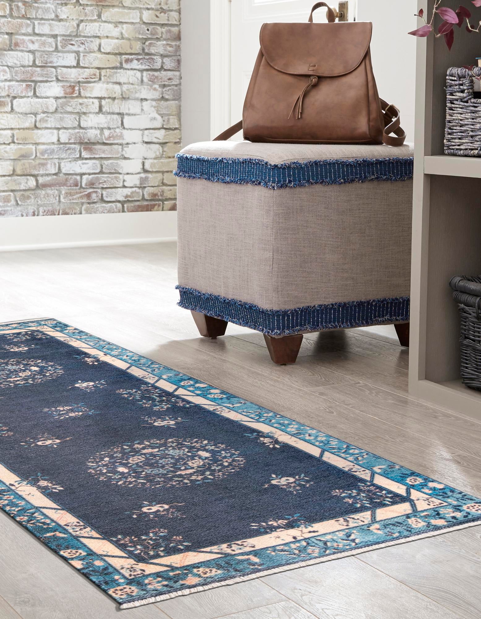 Navy Blue 3' 3 x 11' 10 Boutique Runner Rug | Rugs.com
