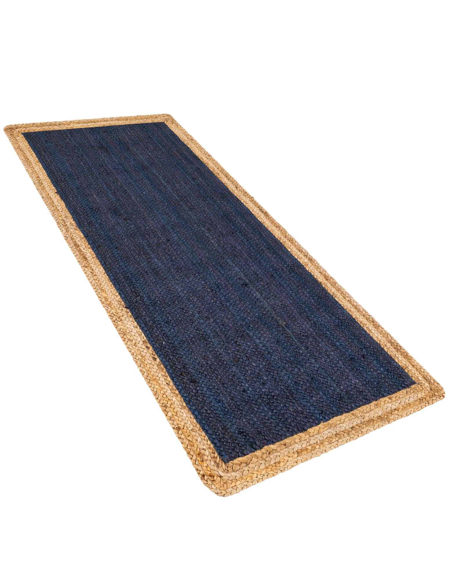 Navy Blue 2' 7 x 6' 1 Hand Braided Jute Runner Rug | Rugs.com