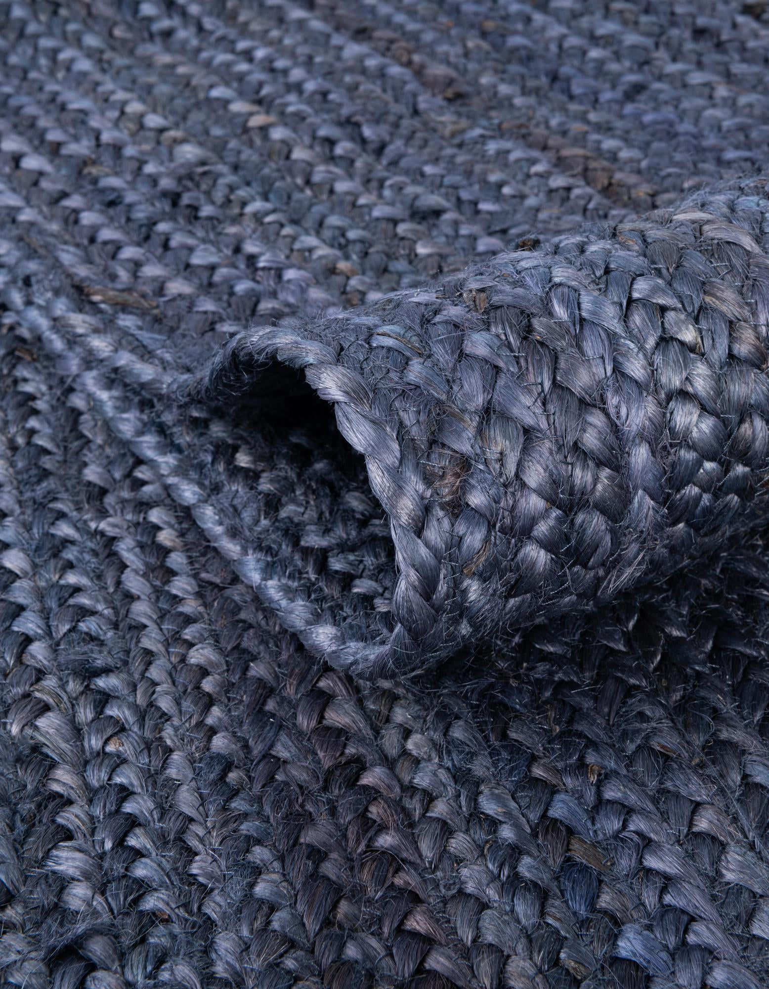 Navy Blue 2' 7 x 6' 1 Hand Braided Jute Runner Rug | Rugs.com