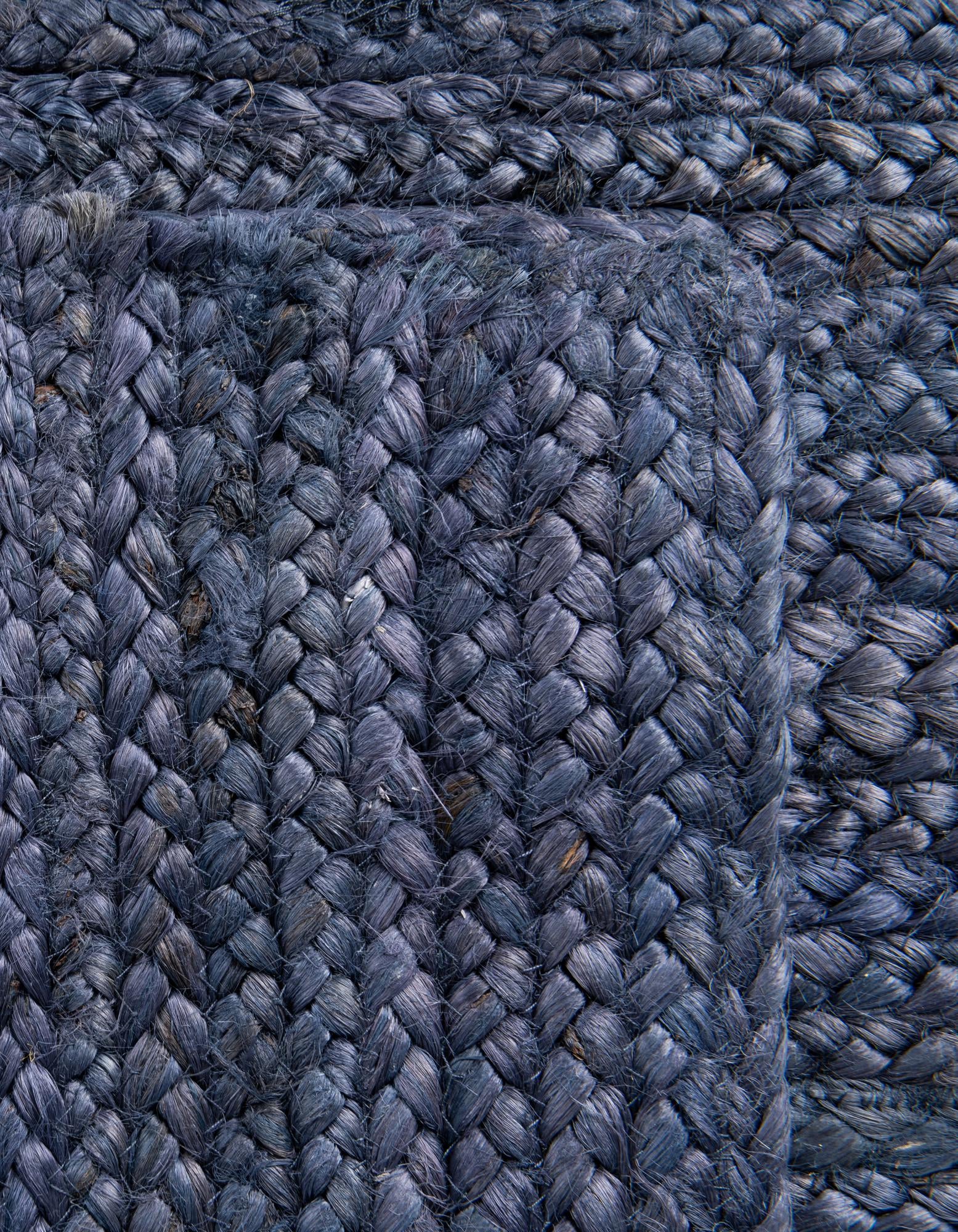 Navy Blue 2' 7 x 6' 1 Hand Braided Jute Runner Rug | Rugs.com