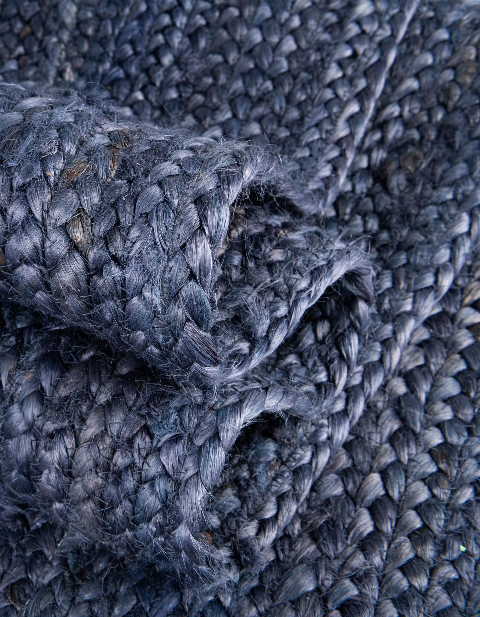 Navy Blue 2' 7 x 6' 1 Hand Braided Jute Runner Rug | Rugs.com